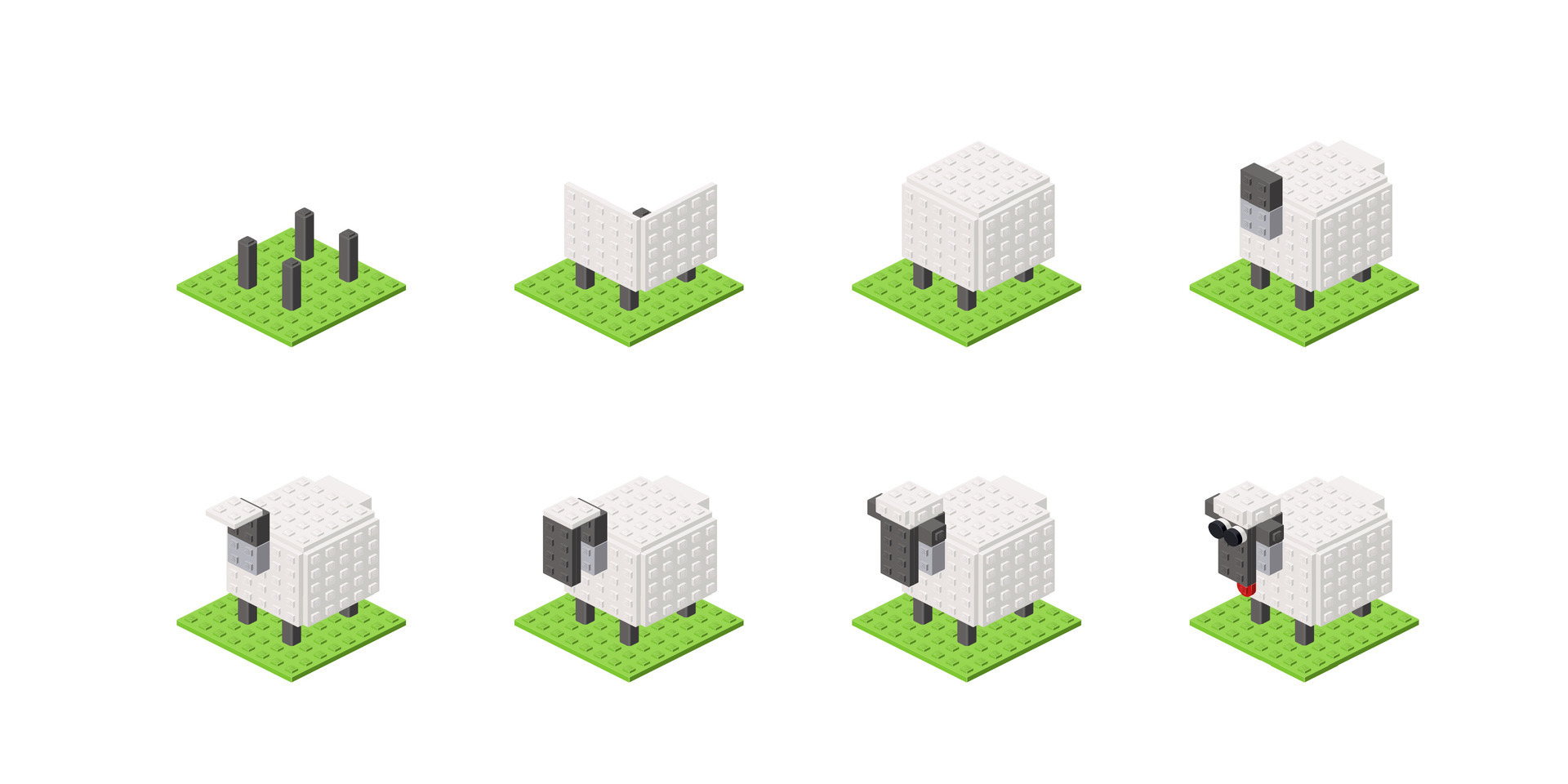 Step-by-step instructions for assembling a sheep. Vector 33495572 ...