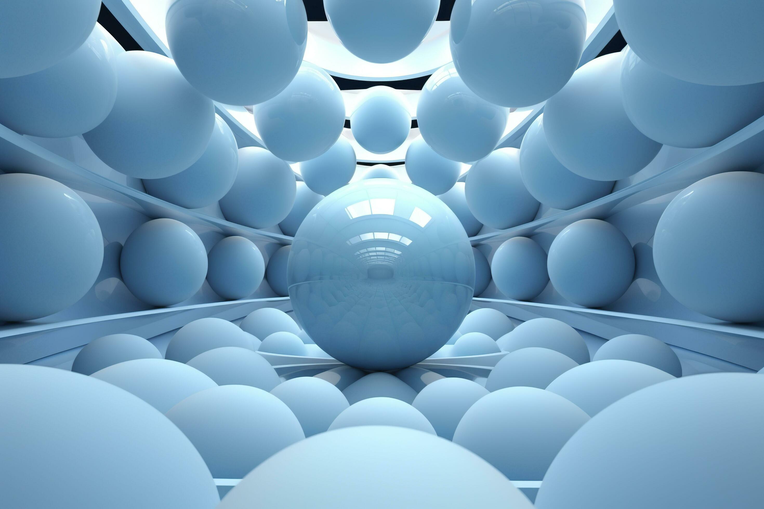 Abstract 3d background of blue glossy balls.AI Generated 33502385 Stock ...