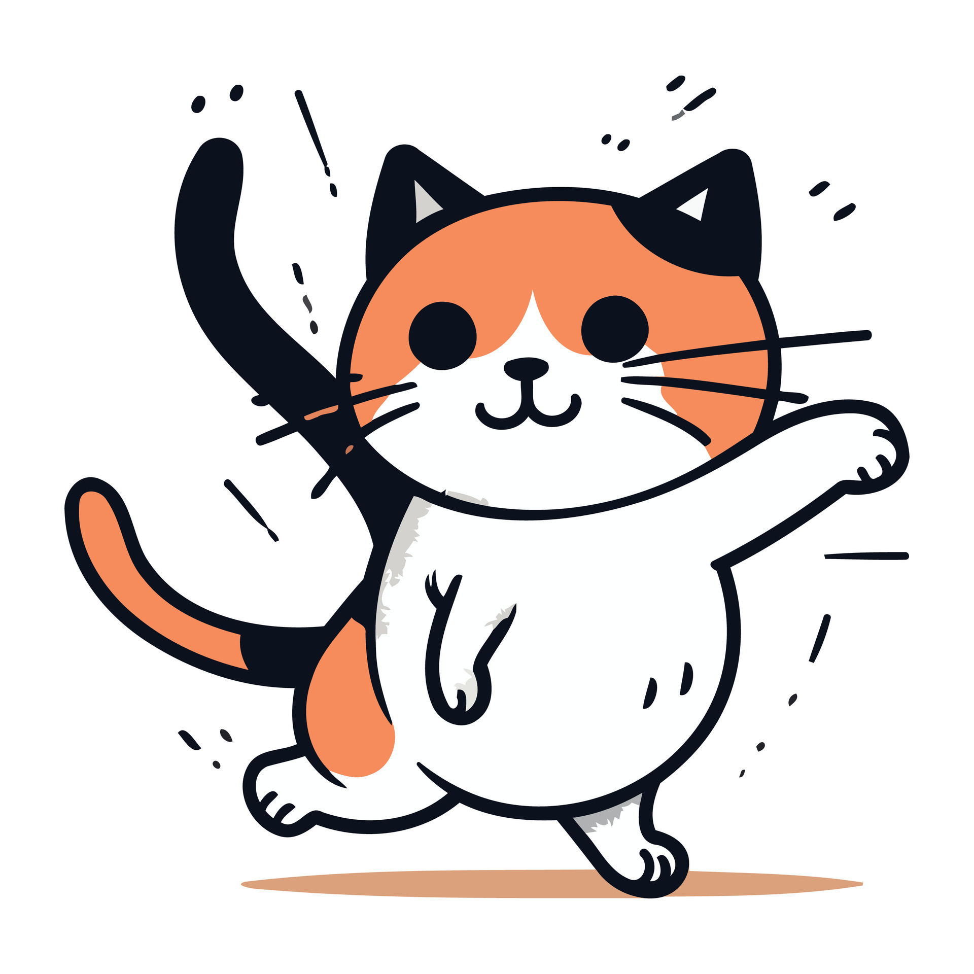 Cute Cat Running Vector Illustration Cute Kitty Character 33507094