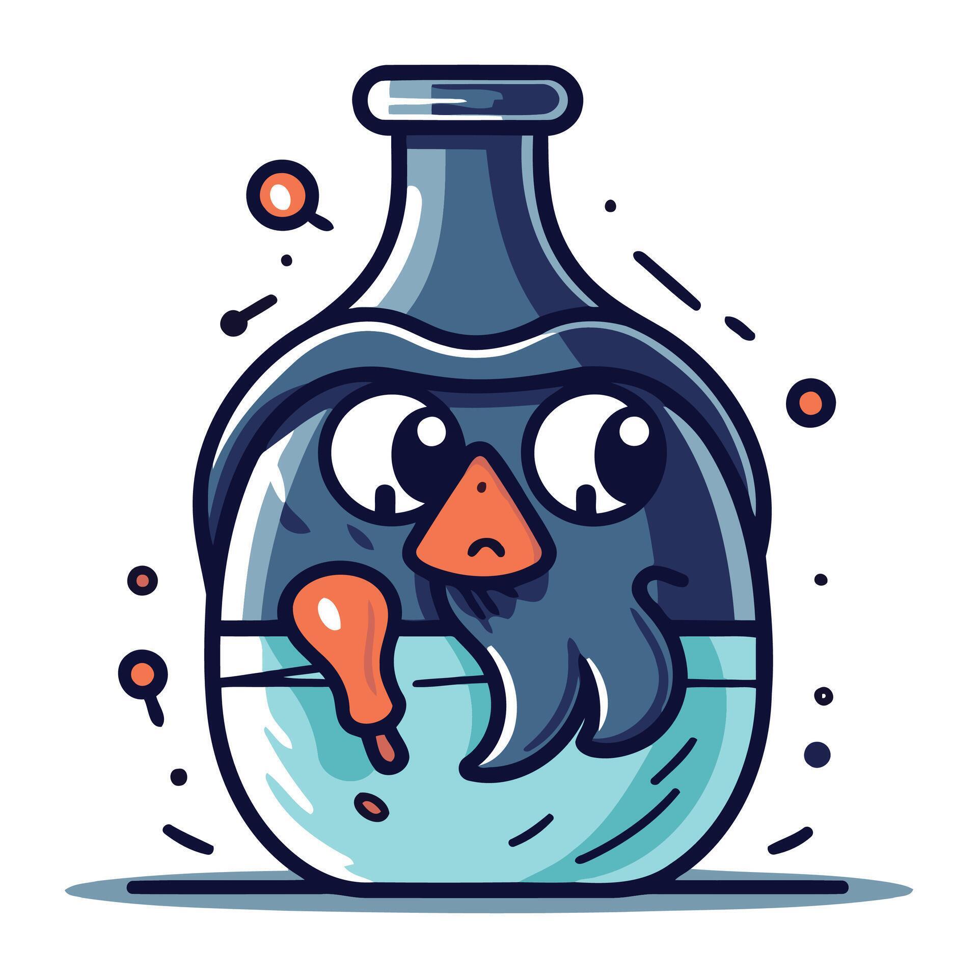 Crying Bottle Vector Illustration In Cartoon Style Isolated On White Background 33507375