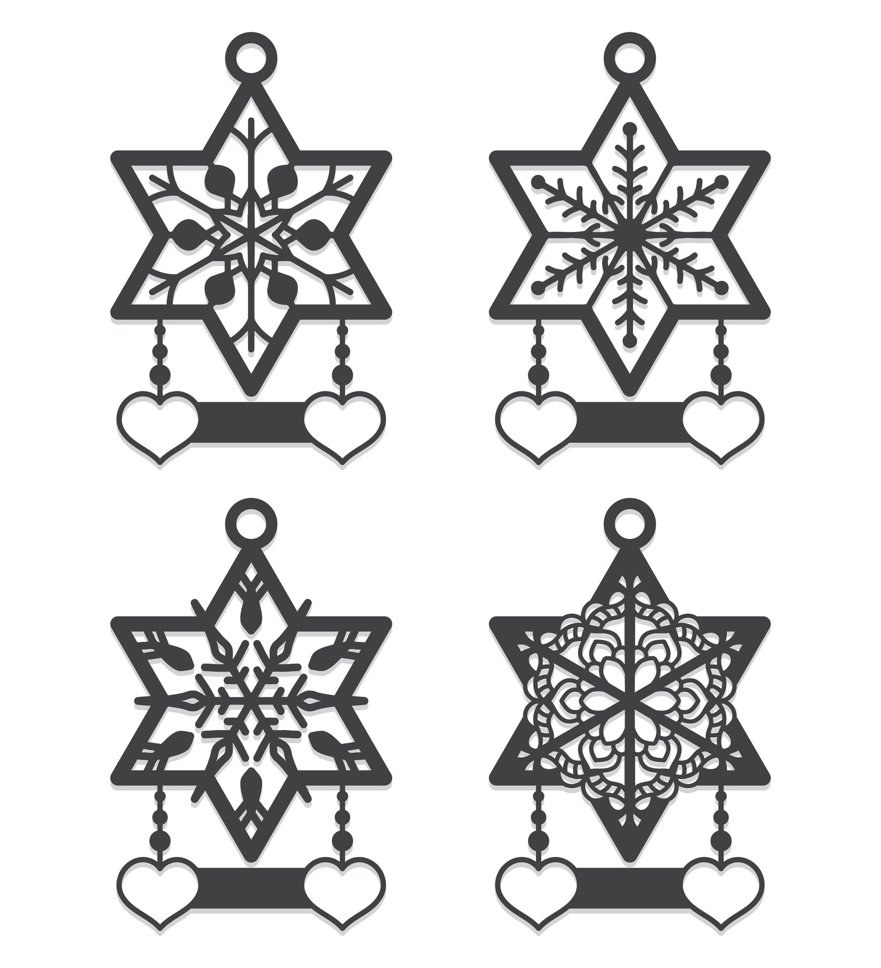 christmas ornament decoration vector collection with christmas ball ...