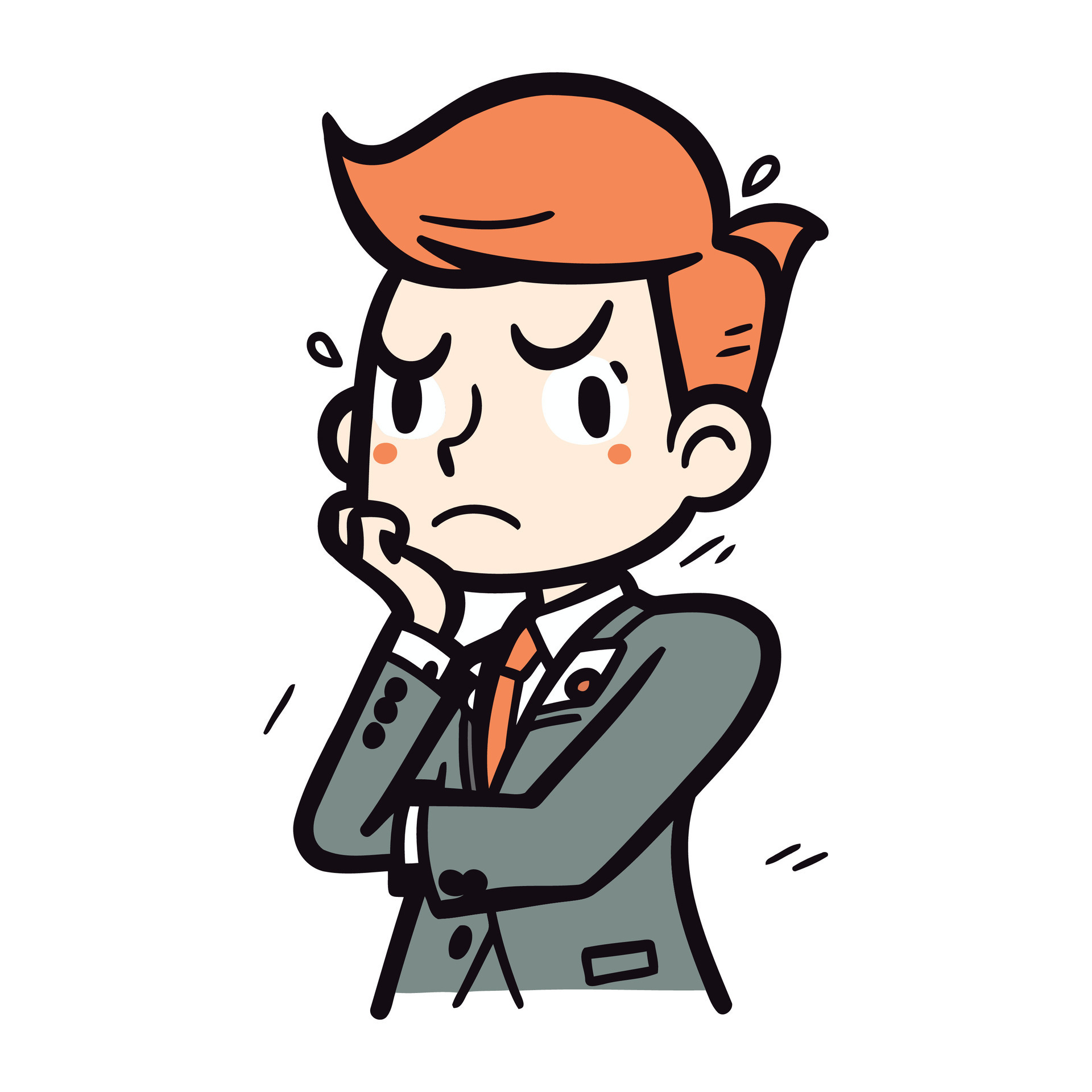 Businessman Who Made A Mistake Vector Cartoon Character Illustration