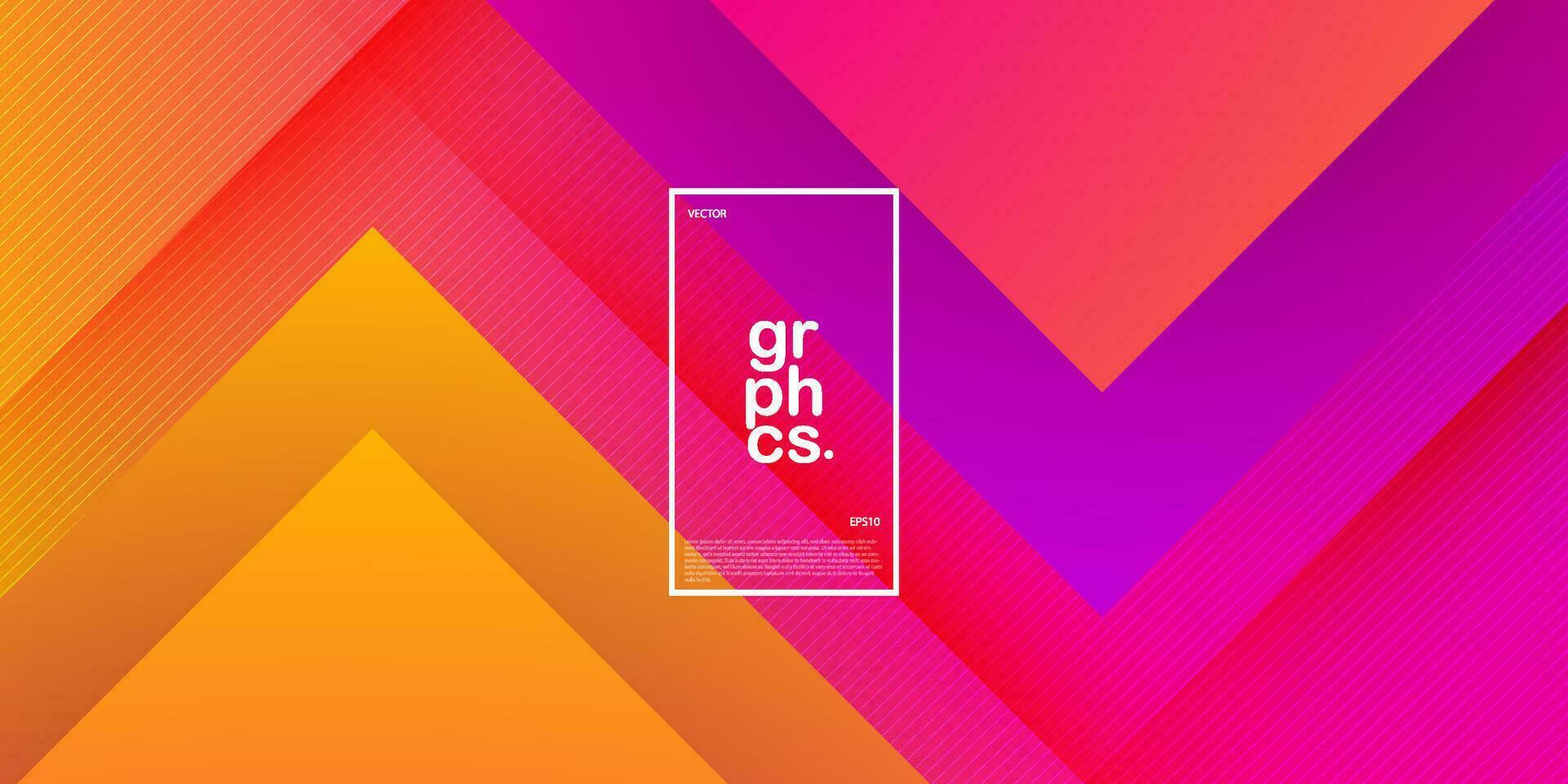 Abstract Geometric Futuristic Background With Colorful Bright Orange And Purple Gradient