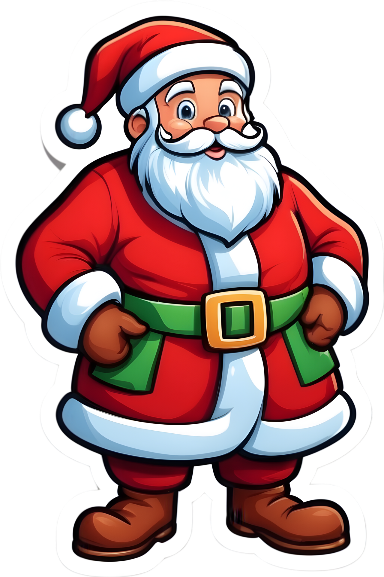Santa Claus Cartoon Clipart Ai Generativechristmas Icons Festive Symbols Holiday Season Xmas