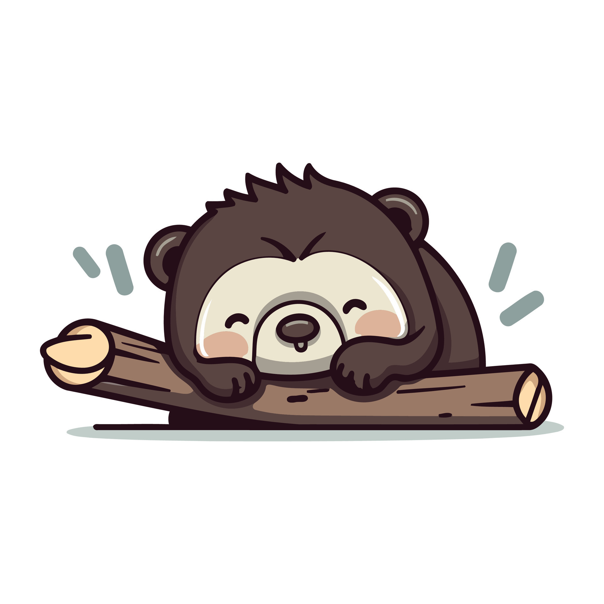 Cute Cartoon Hamster Sleeping On A Log Vector Illustration 33523612 Vector Art At Vecteezy