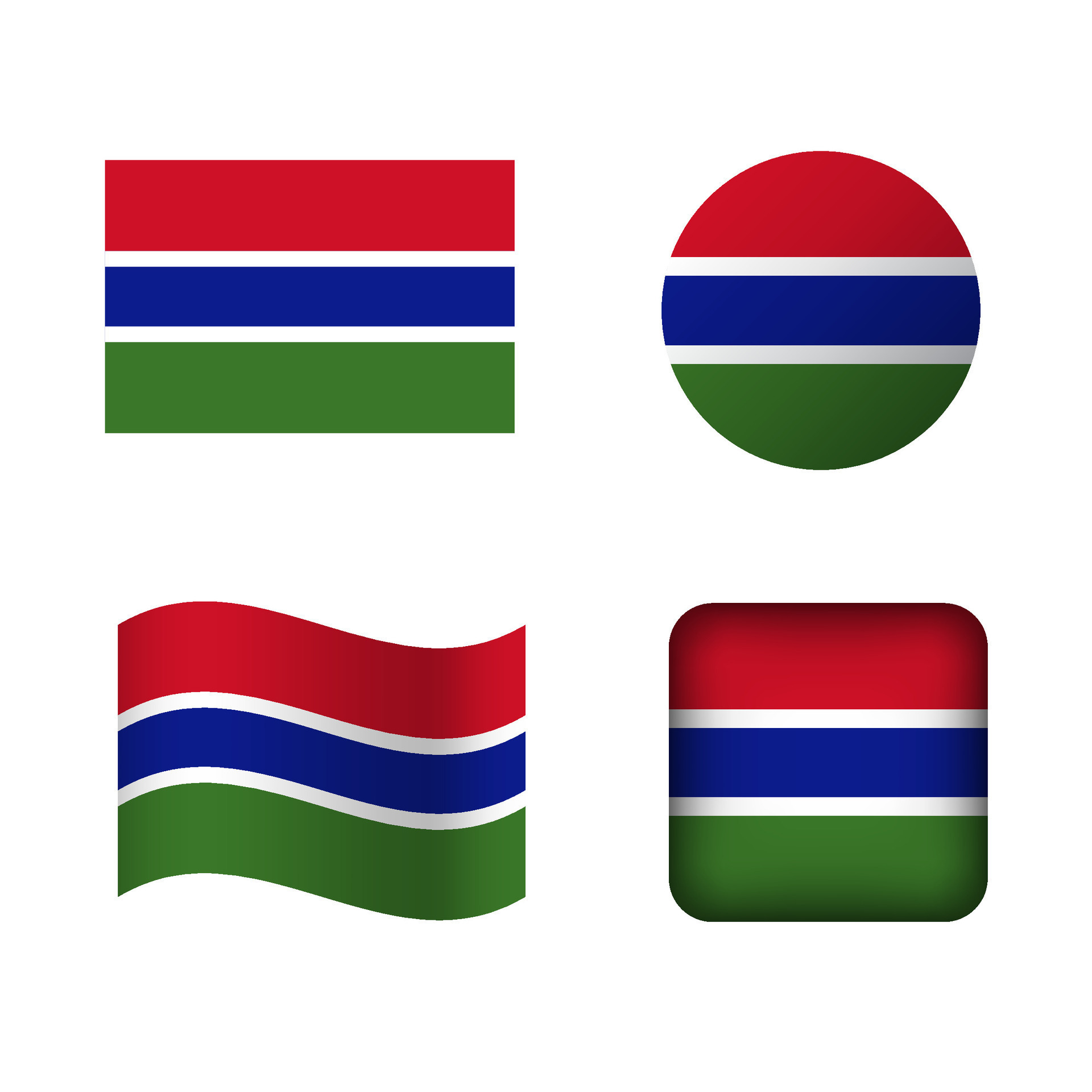 Vector The Gambia National Flag Icons Set 33525415 Vector Art At Vecteezy