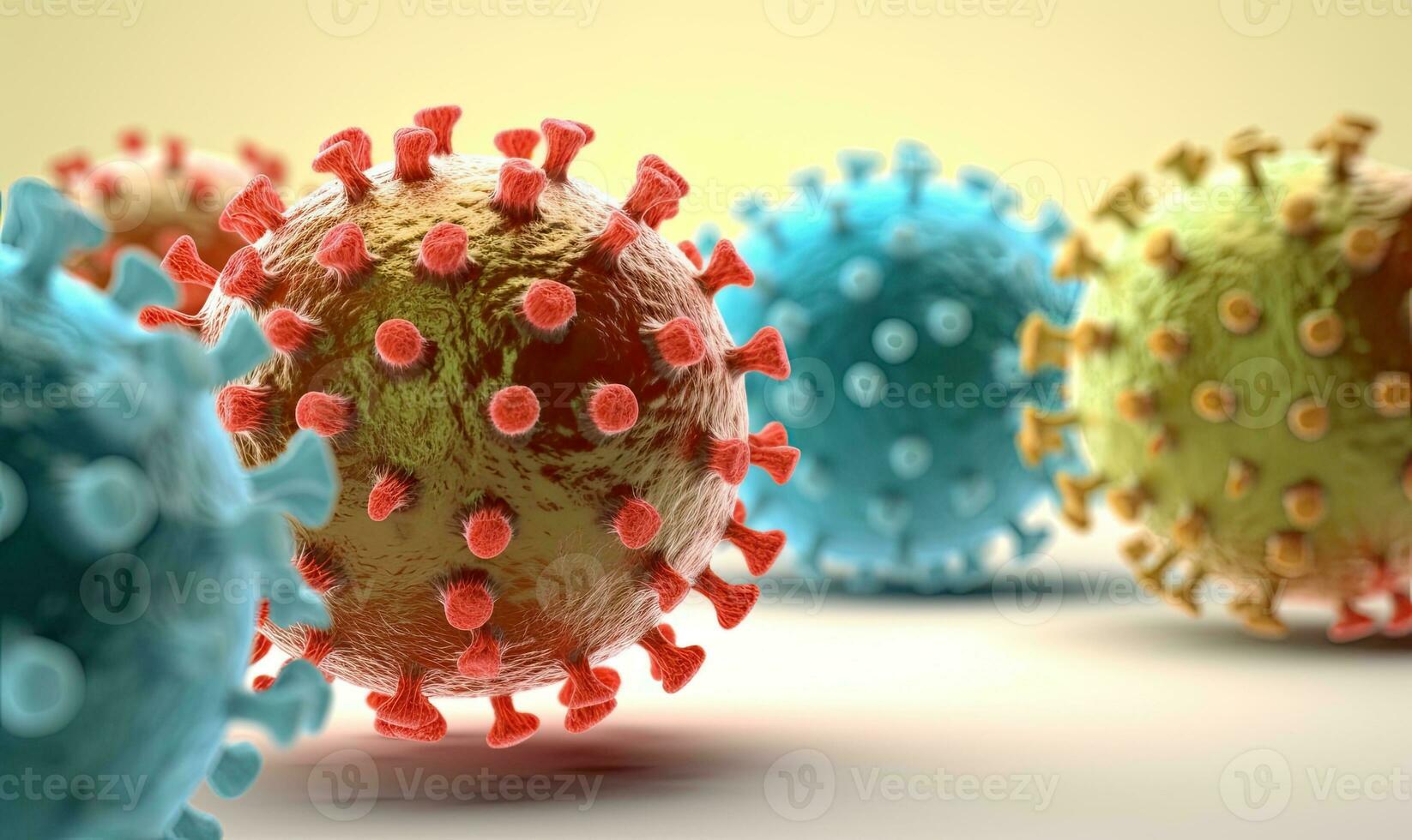 Bacteria cells in close-up on microscope slide. Creating using generative AI tools 33525487 ...