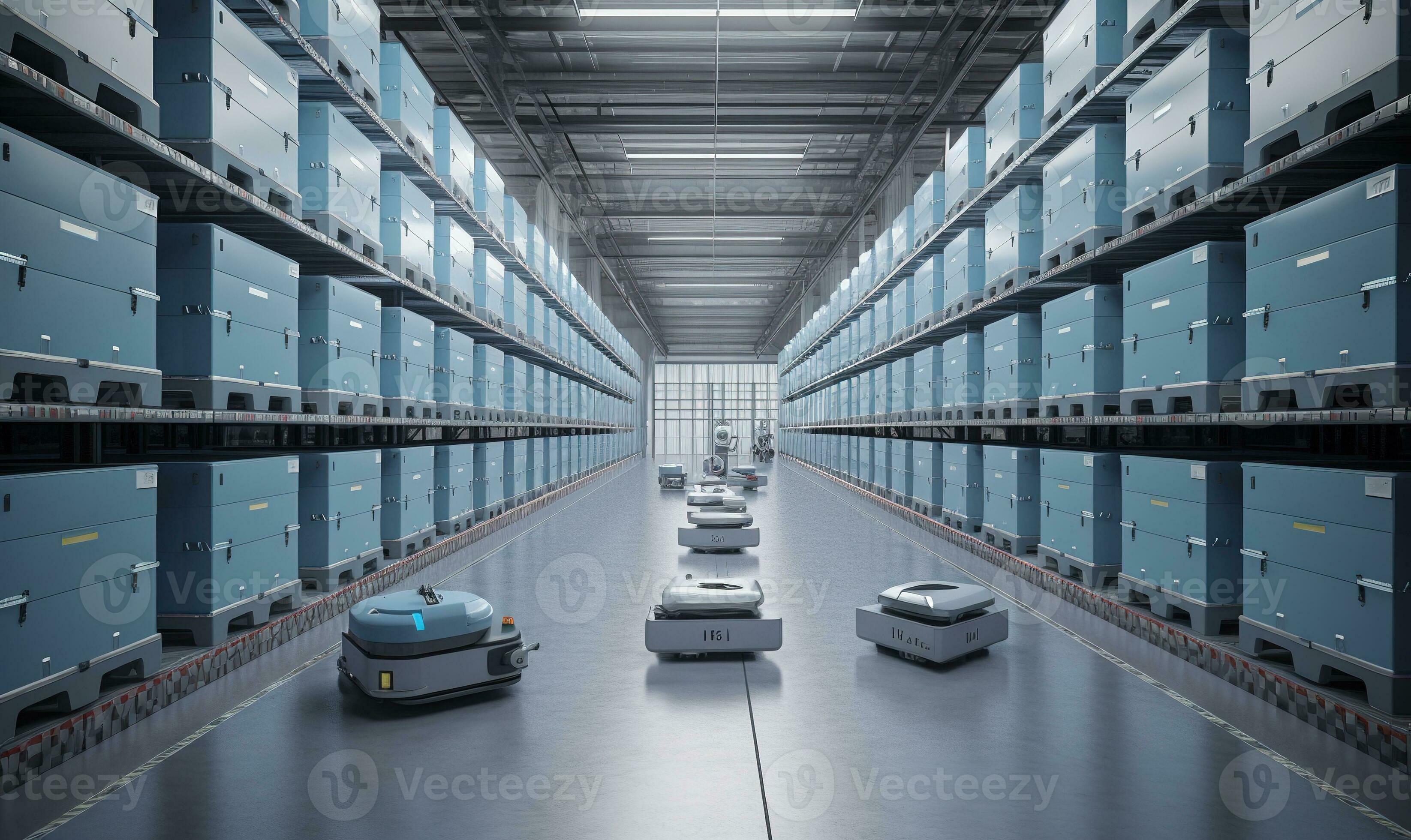 The high-tech warehouse, buzzing with automated robots. 33525698 Stock ... The high-tech warehouse, buzzing with automated robots. 33525698 Stock ...