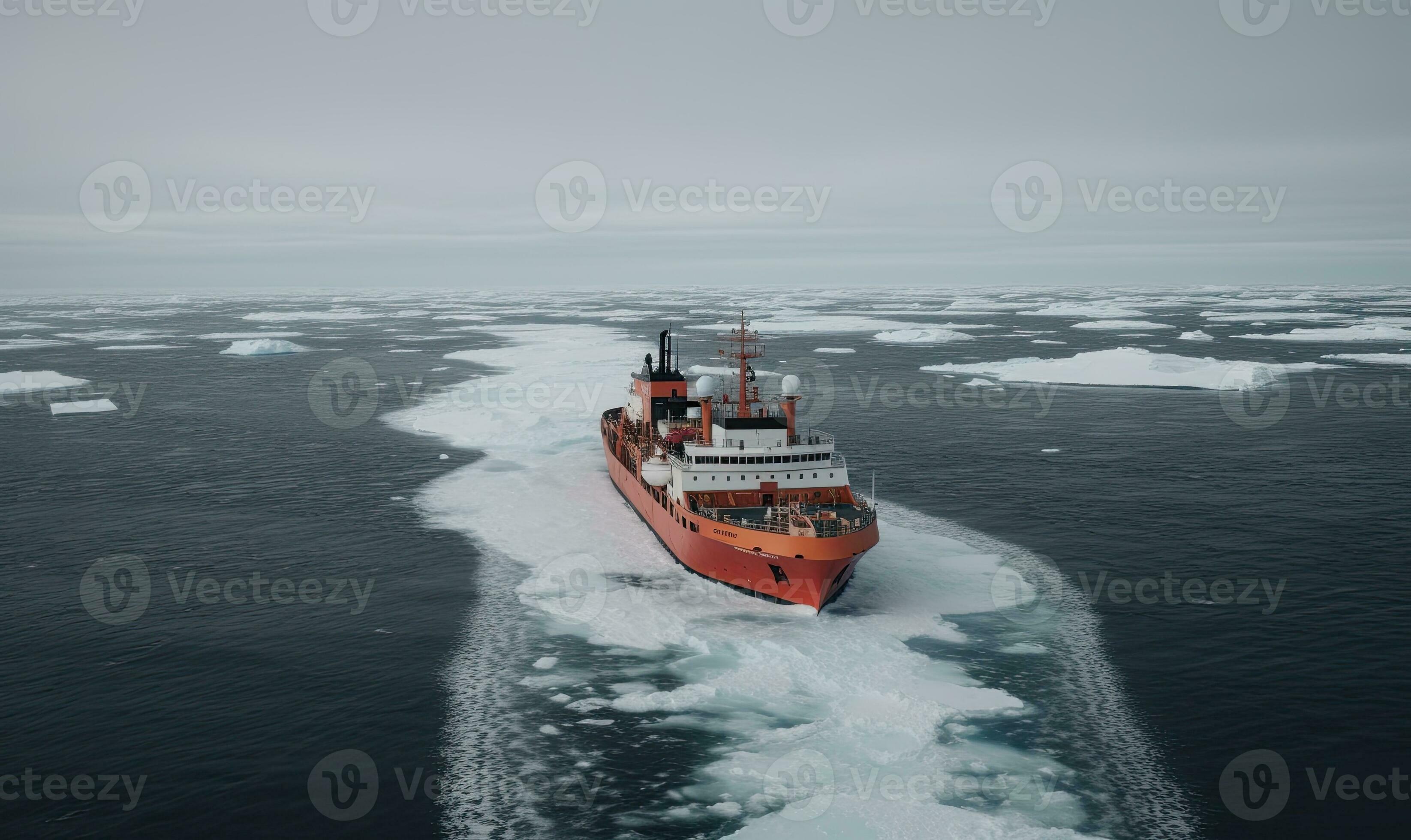 In the icy depths of the Atlantic, the icebreaker cruises Creating ...