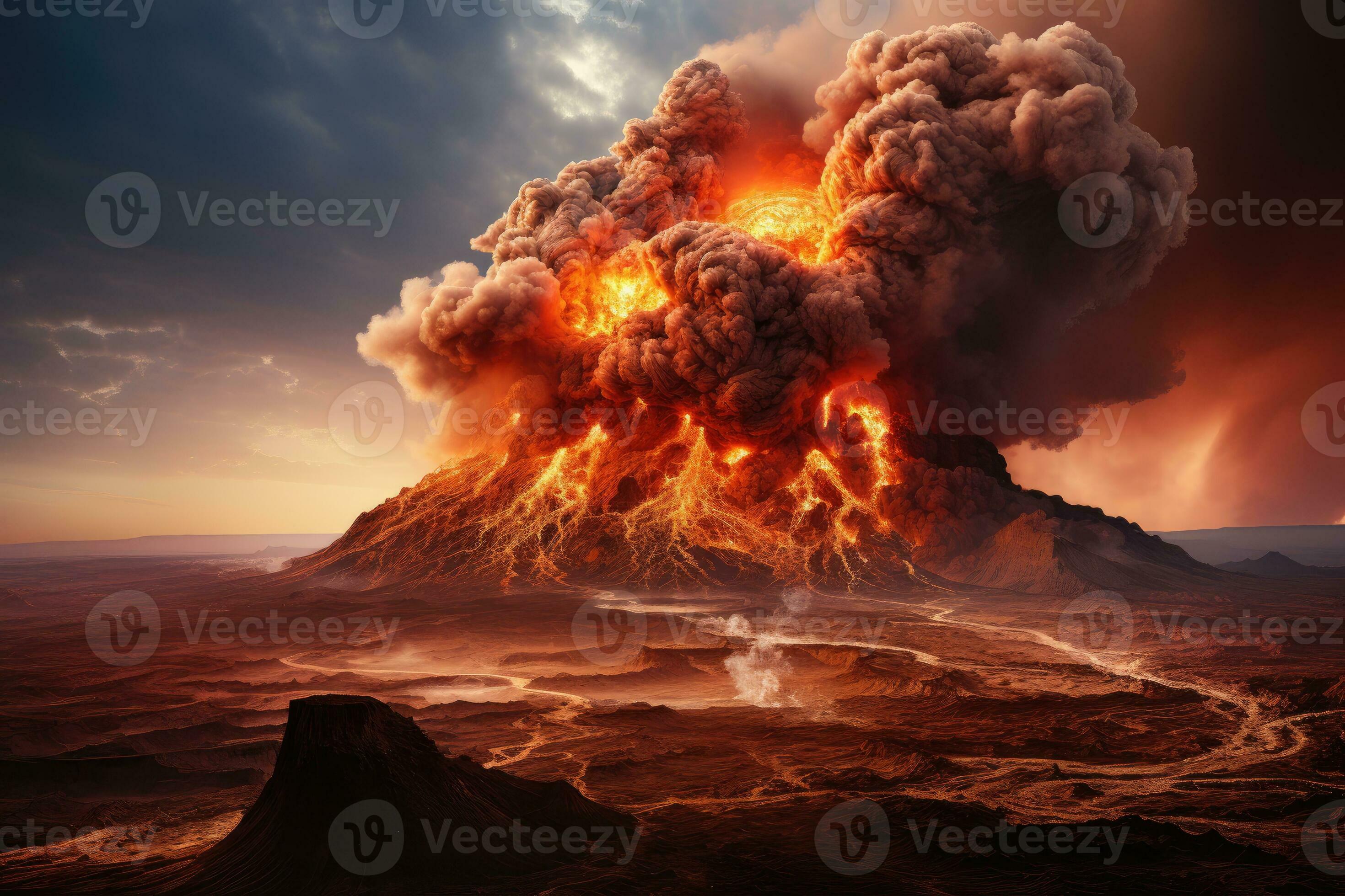 nature disaster volcanic eruption AI Generated 33528290 Stock Photo at ...