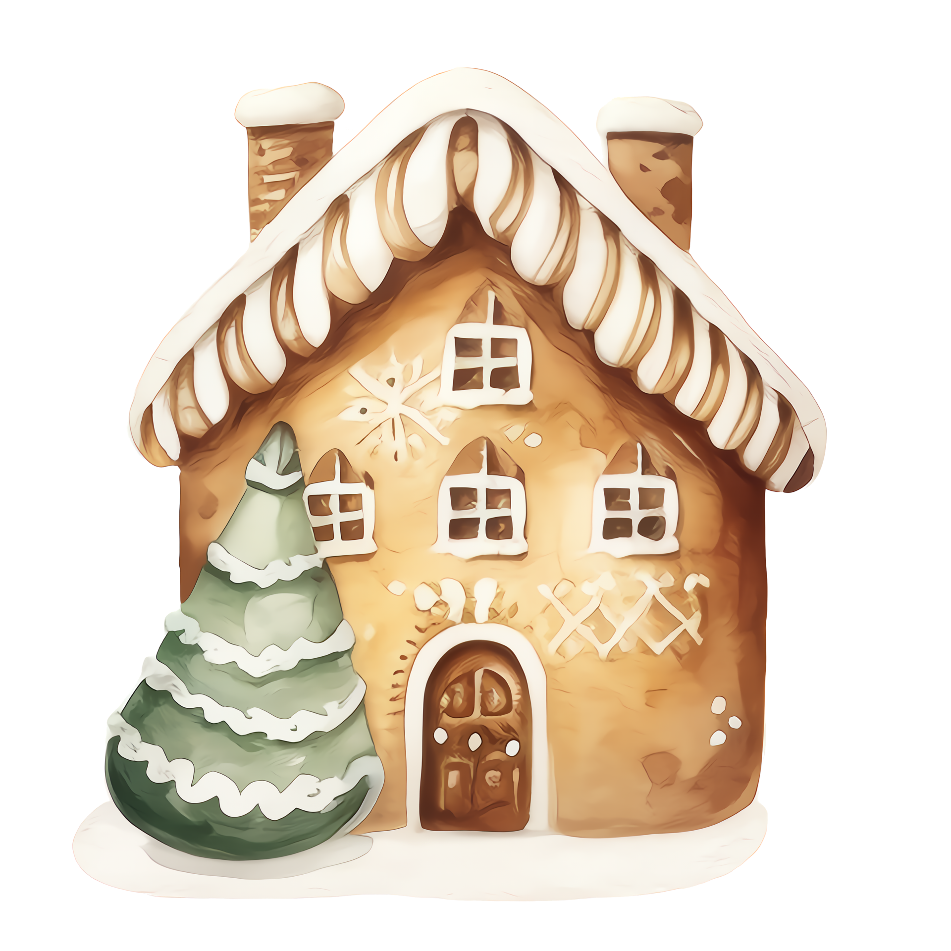 Watercolor Christmas gingerbreads Clipart, Christmas Watercolor ...