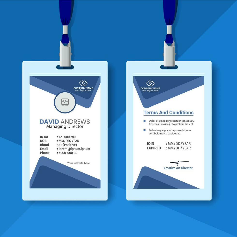 Corporate office employee id card template 33532629 Vector Art at Vecteezy Corporate office employee id card template 33532629 Vector Art at Vecteezy