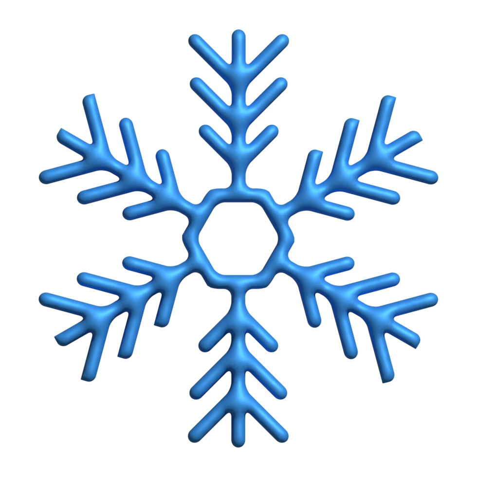3d Realistic Blue Snowflake 33534765 Png