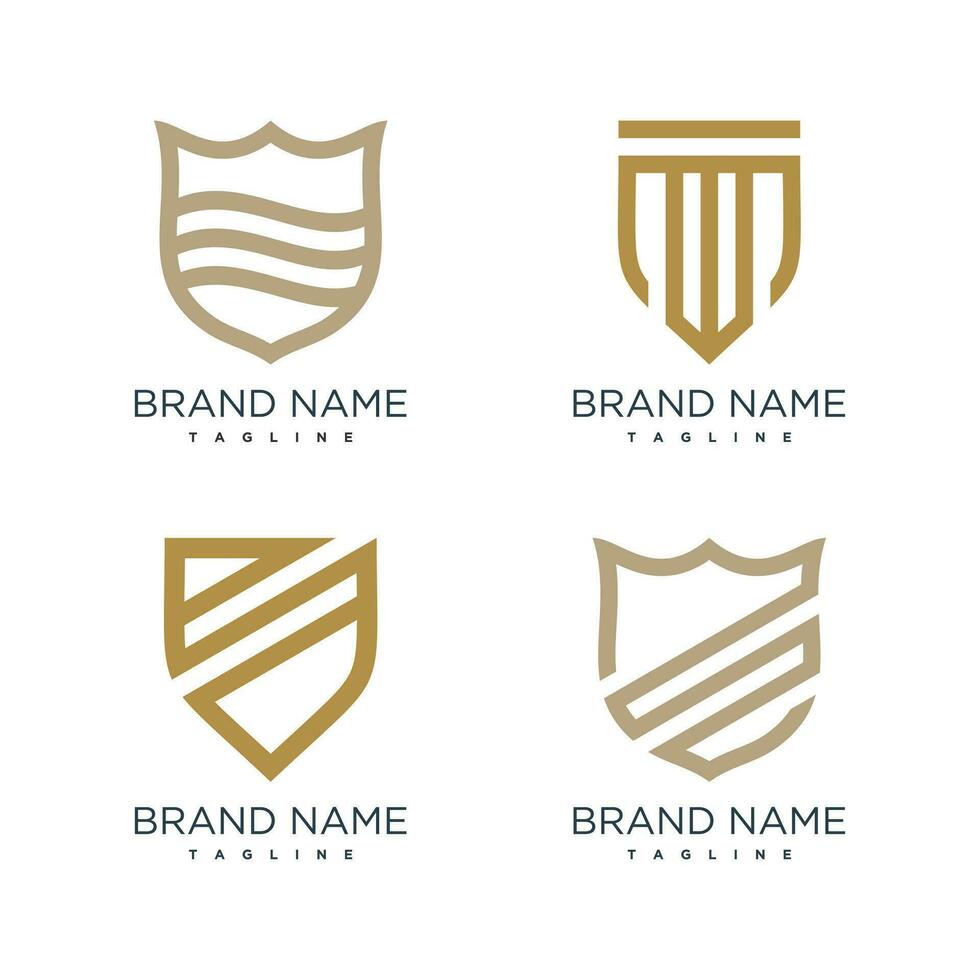 Set of shield design with creative modern element idea concept and icon ...