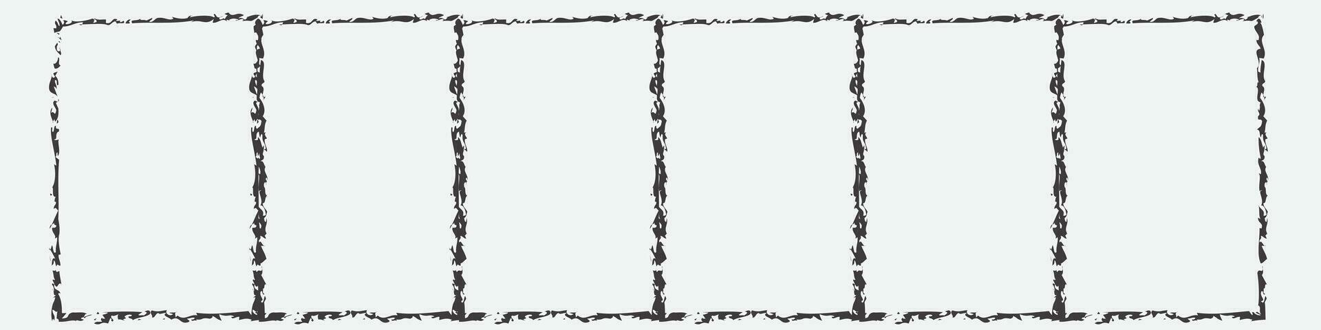 Grunge Square And Rectangle Frames Ink Empty Black Boxes Set Rectangle Borders Collections