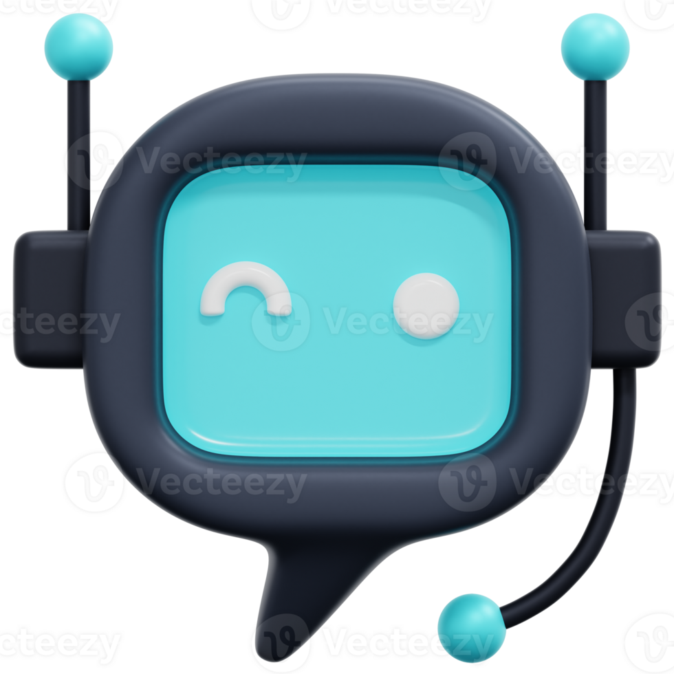 chatbot 3d render icono ilustración 33544910 PNG