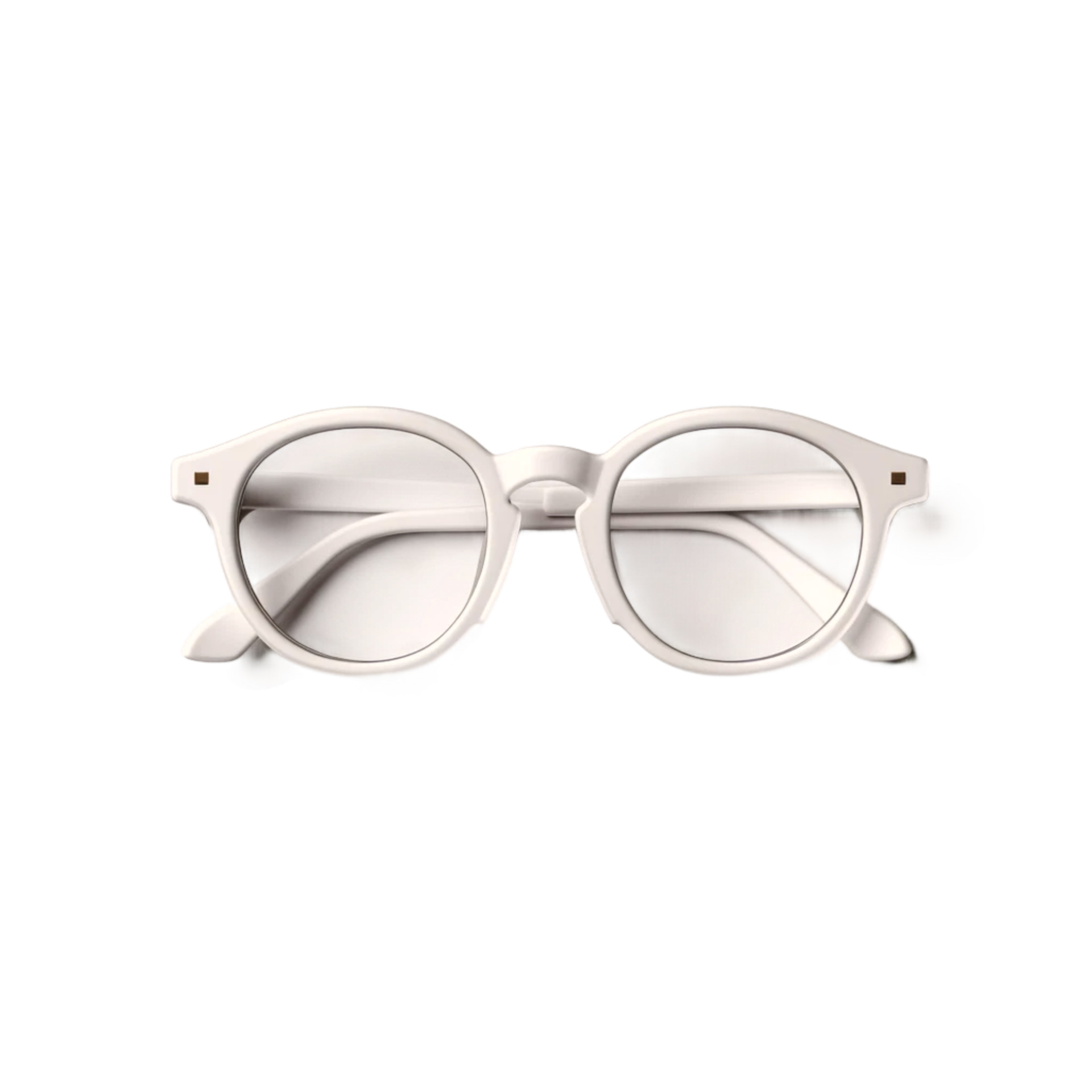 3d Realistic Plastic Round White Rimmed Eye Glasses Generative Ai 33545233 Png