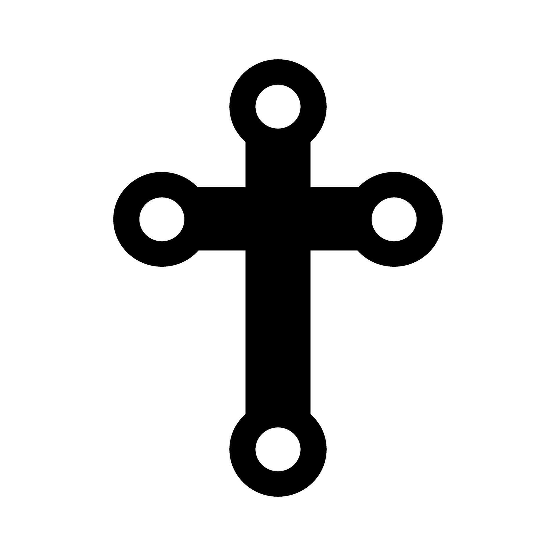 Christian Cross Vector Icon Religion Illustration Sign Creed Symbol