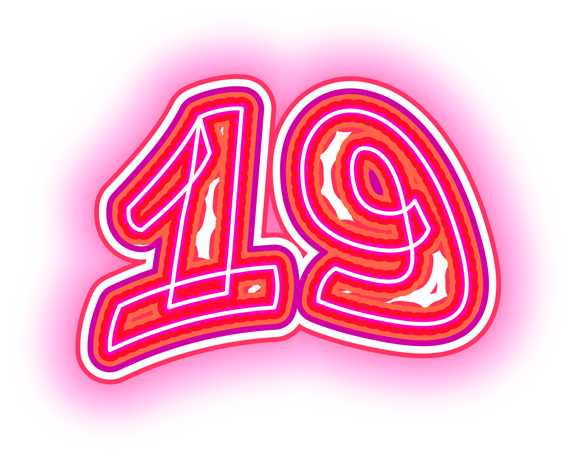 Pink Neon Number 19 33554346 PNG