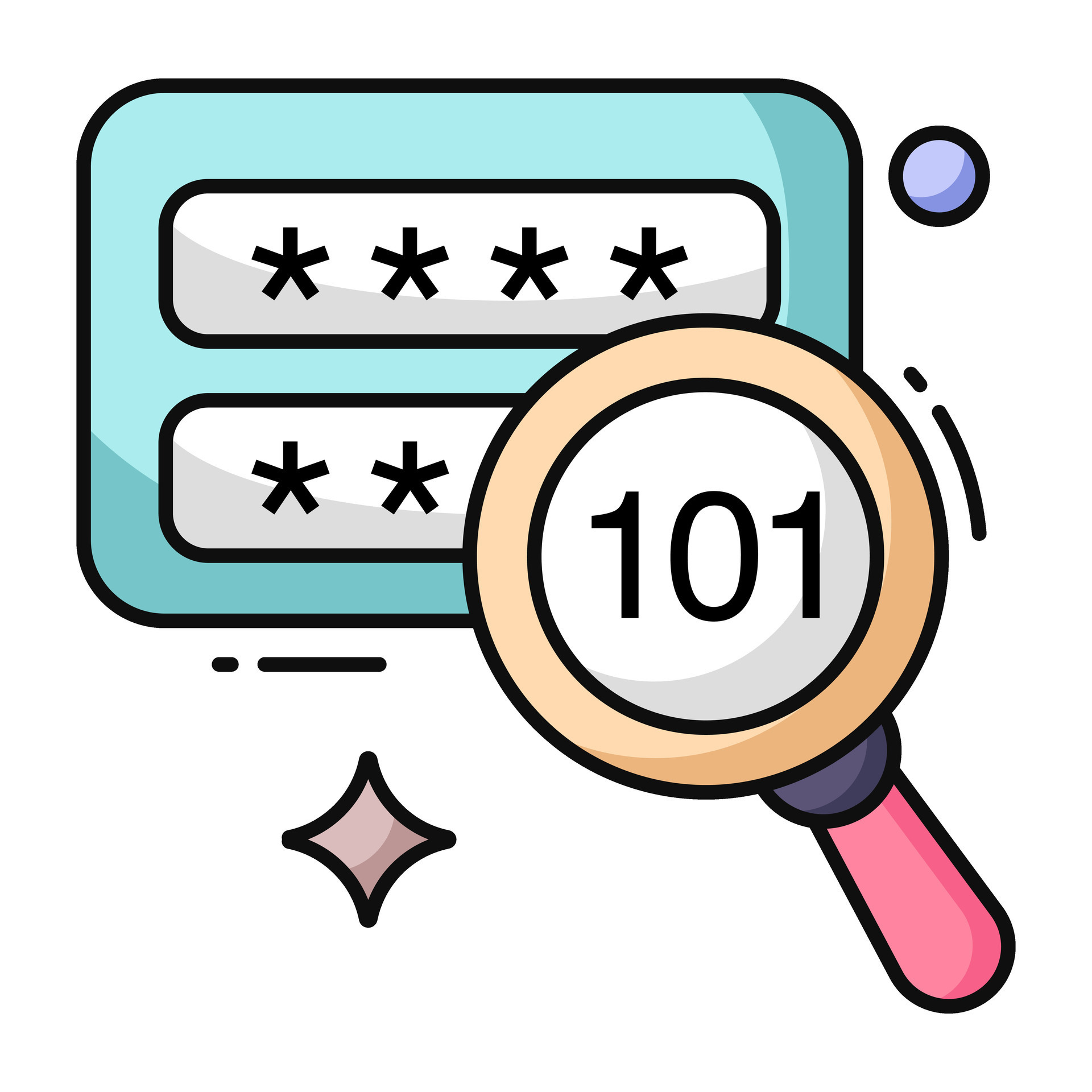 An icon design of search binary code 33599418 Vector Art at Vecteezy