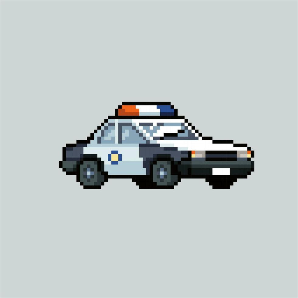 Pixel art illustration Police Car. Pixelated Police. Police Cop Car pixelated for the pixel art ...
