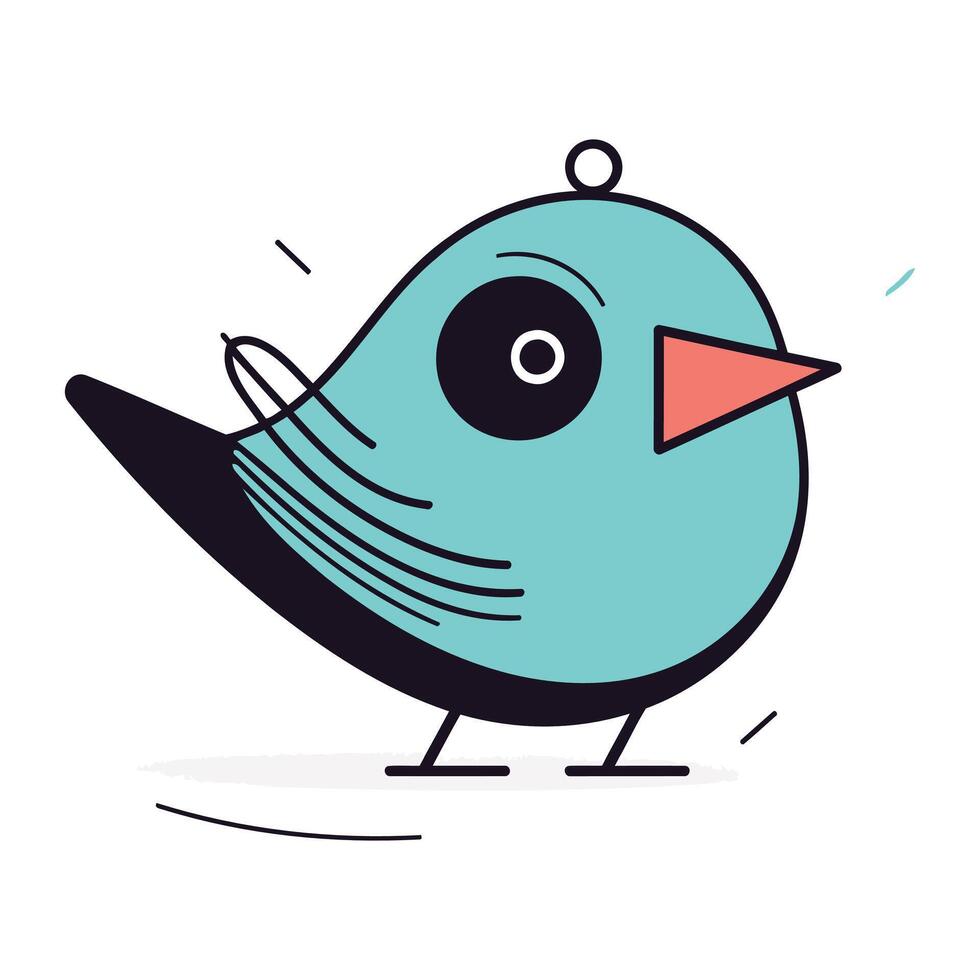 Cute bird vector illustration in flat cartoon style. Bird vector ... Cute bird vector illustration in flat cartoon style. Bird vector ...