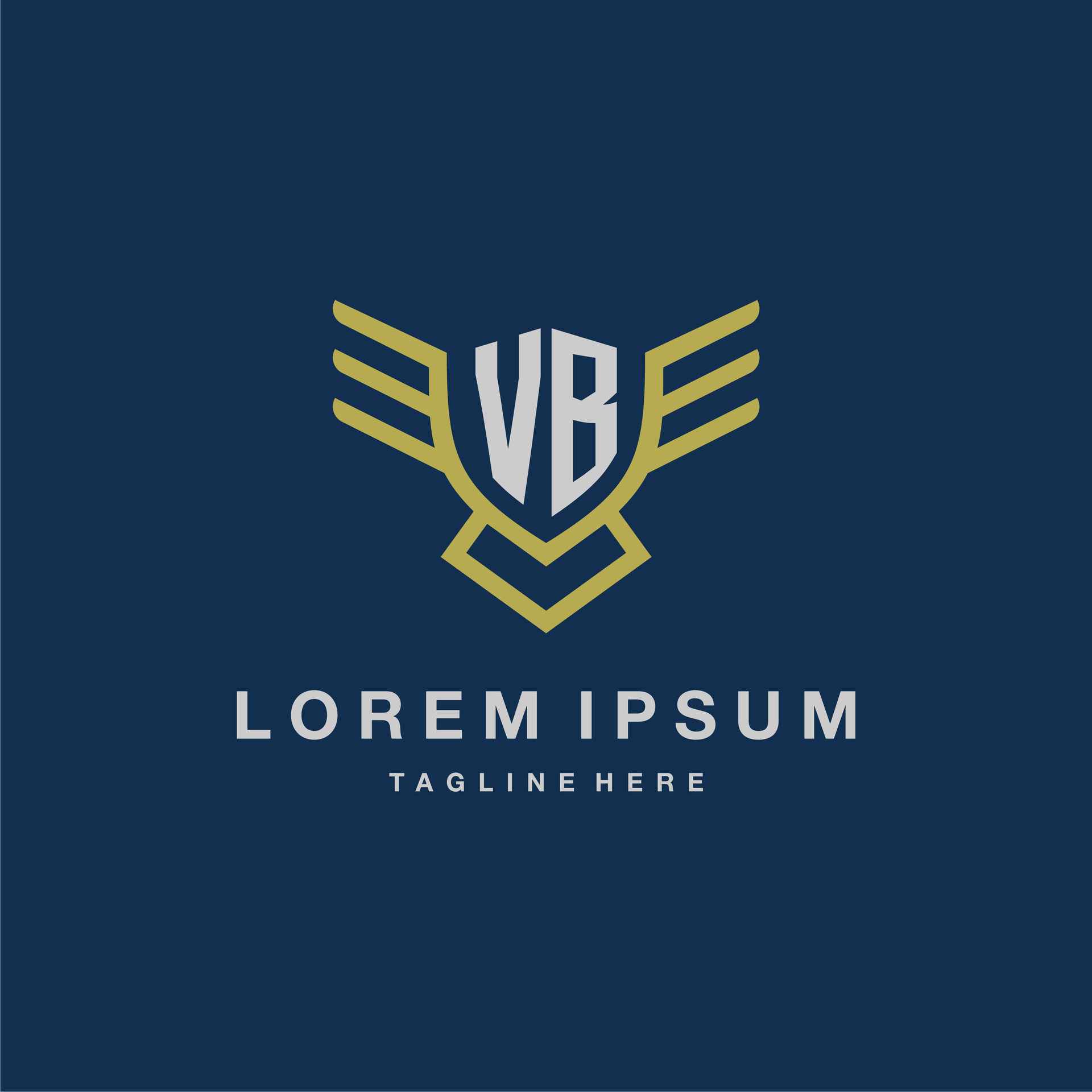 VB initial monogram logo for creative eagle line image vector design ...