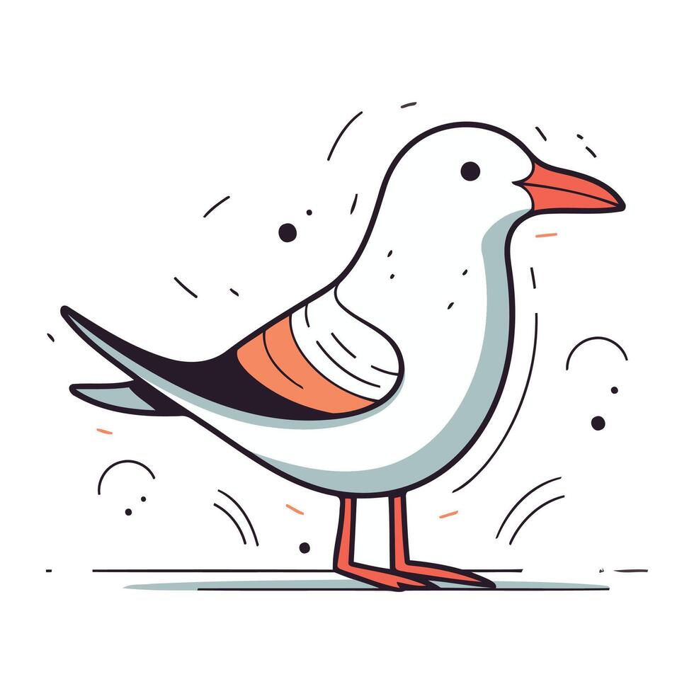 Cute seagull. Vector illustration. Isolated on white background ... Cute seagull. Vector illustration. Isolated on white background ...