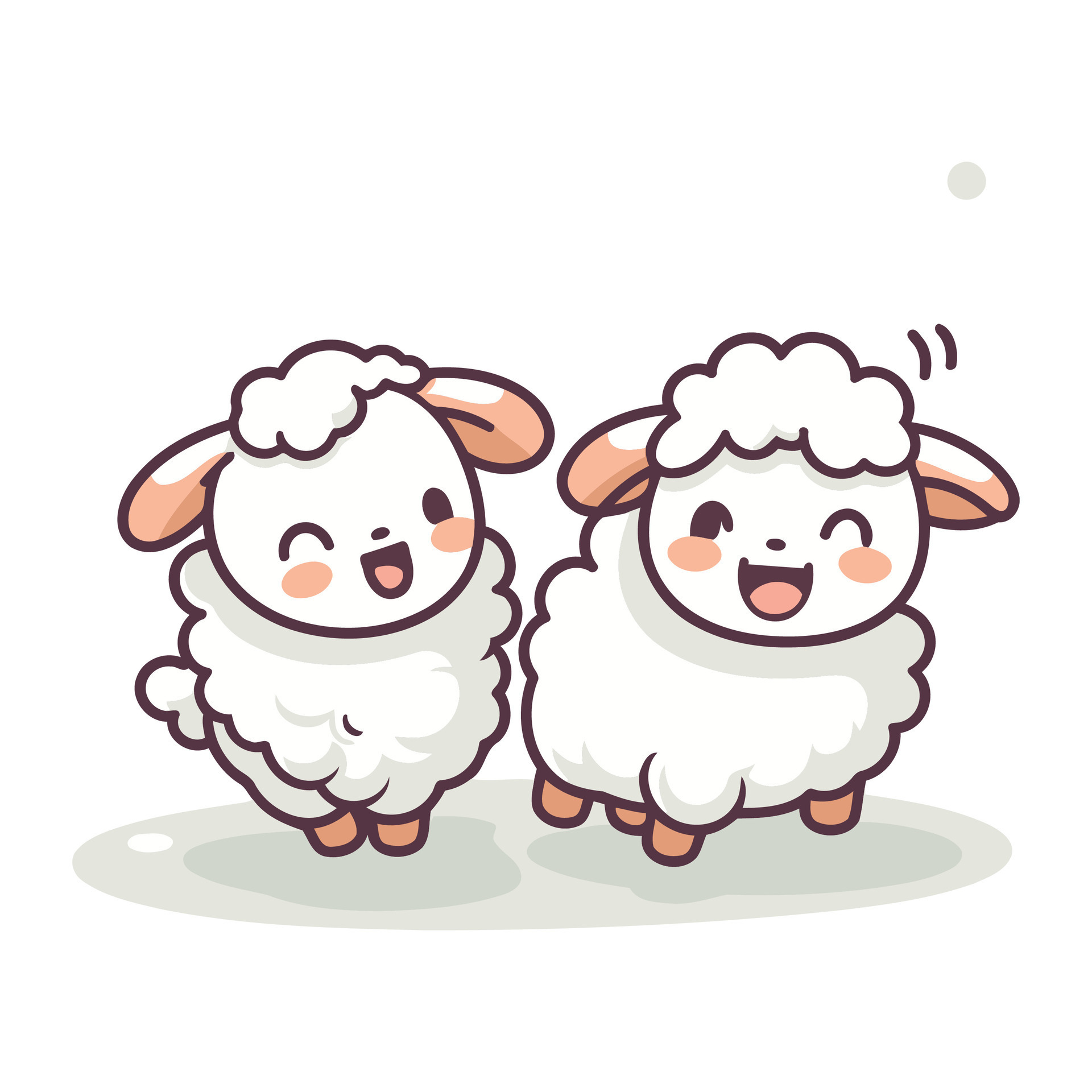 Cute Cartoon Sheep Vector Illustration Of Two Funny Sheeps 33646272 Vector Art At Vecteezy