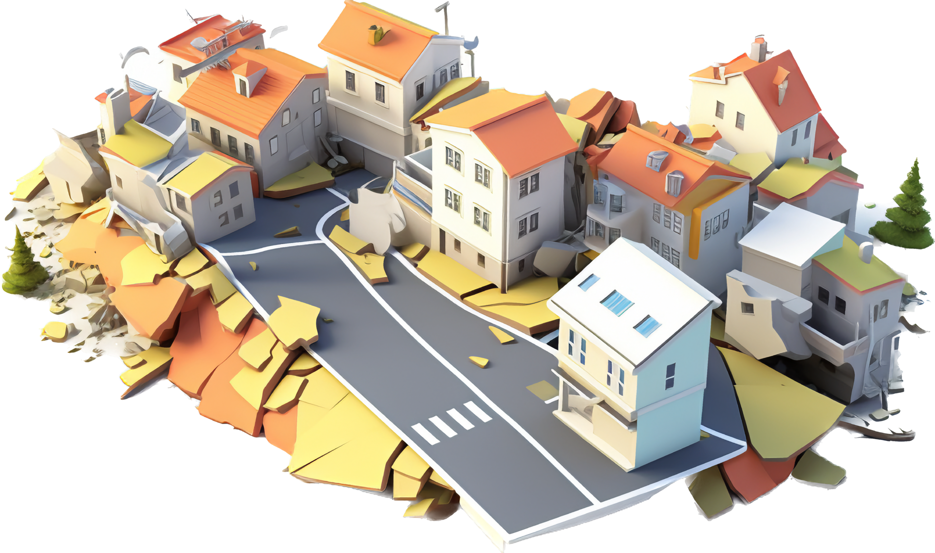 Earthquake png with AI generated. 33647463 PNG