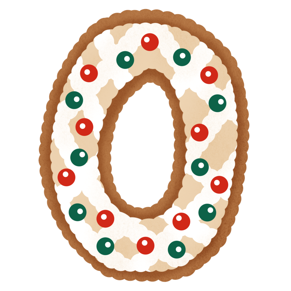 Number in shape of christmas gingerbread 33649082 PNG