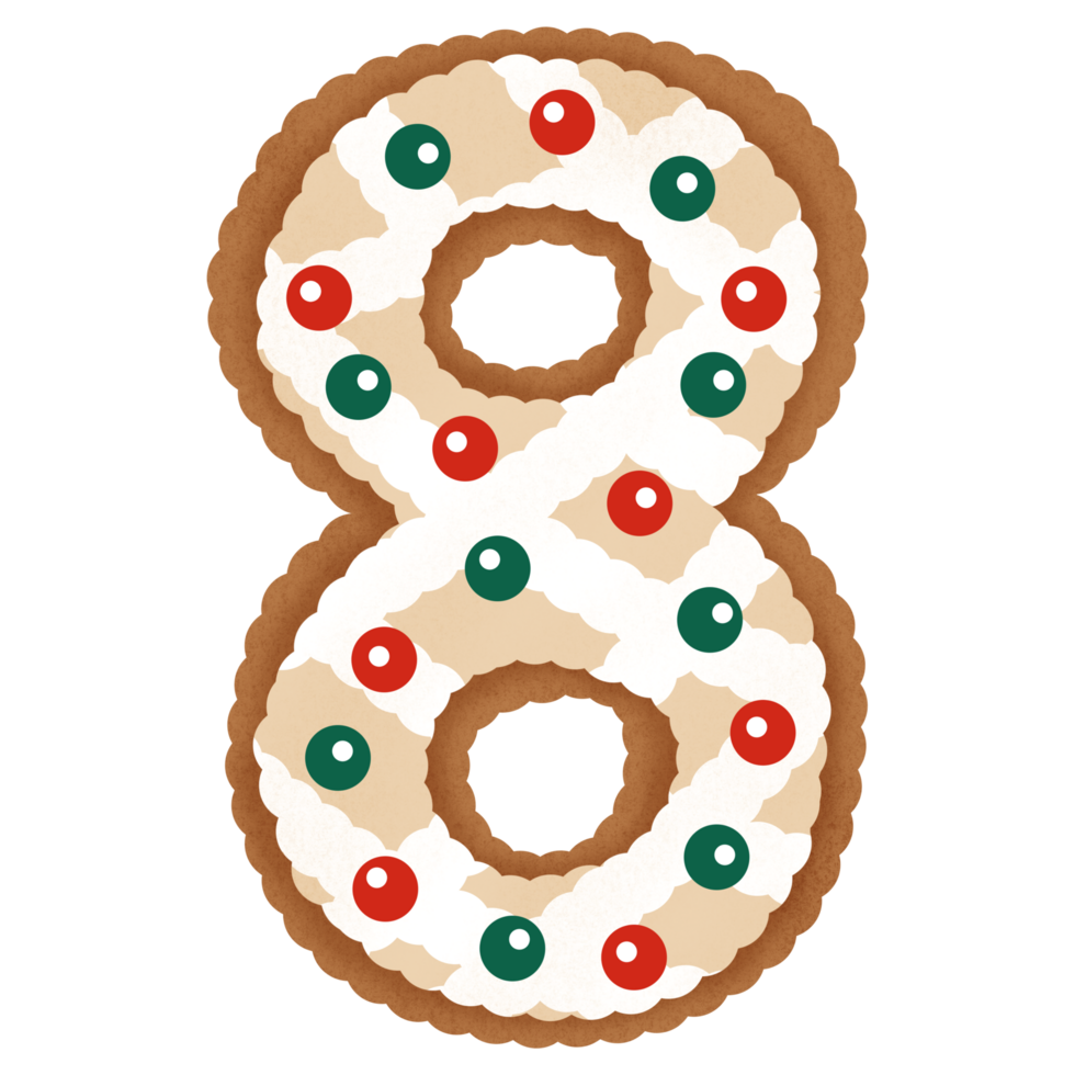 Number in shape of christmas gingerbread 33649098 PNG