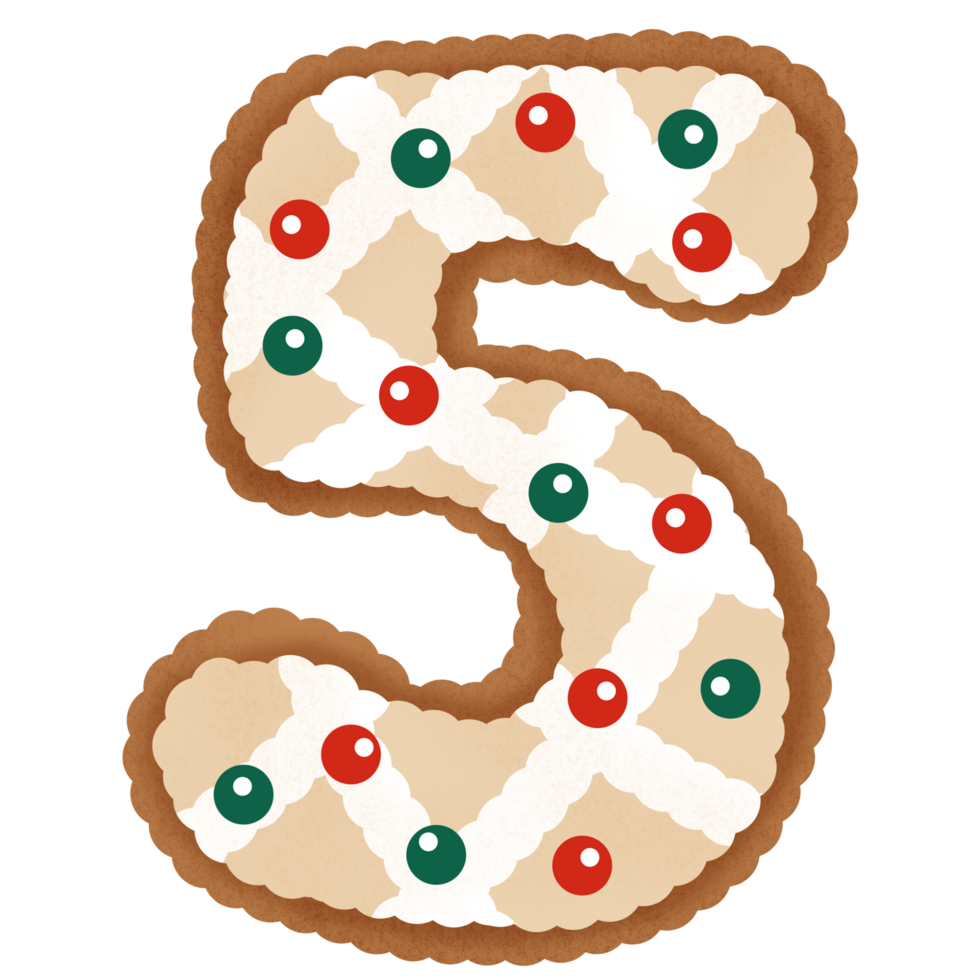 Number in shape of christmas gingerbread 33649109 PNG