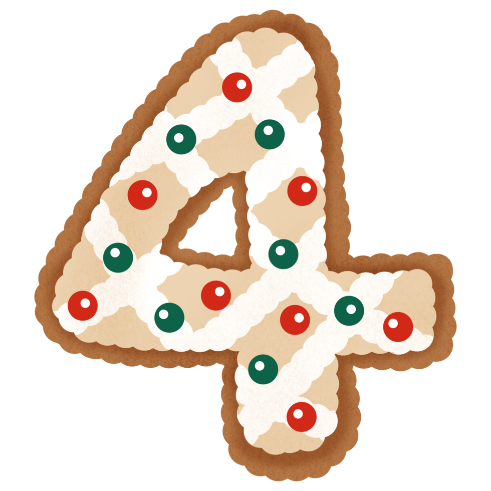 Number in shape of christmas gingerbread 33649111 PNG