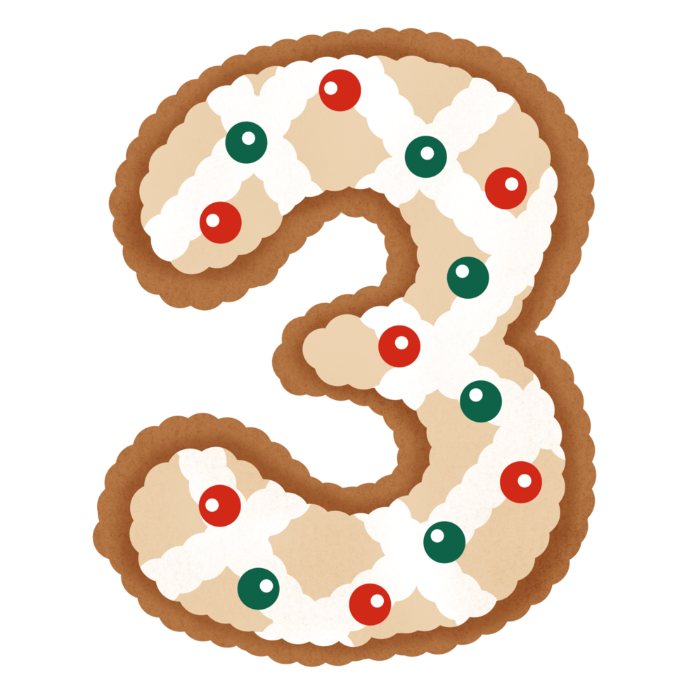 Number in shape of christmas gingerbread 33649119 PNG