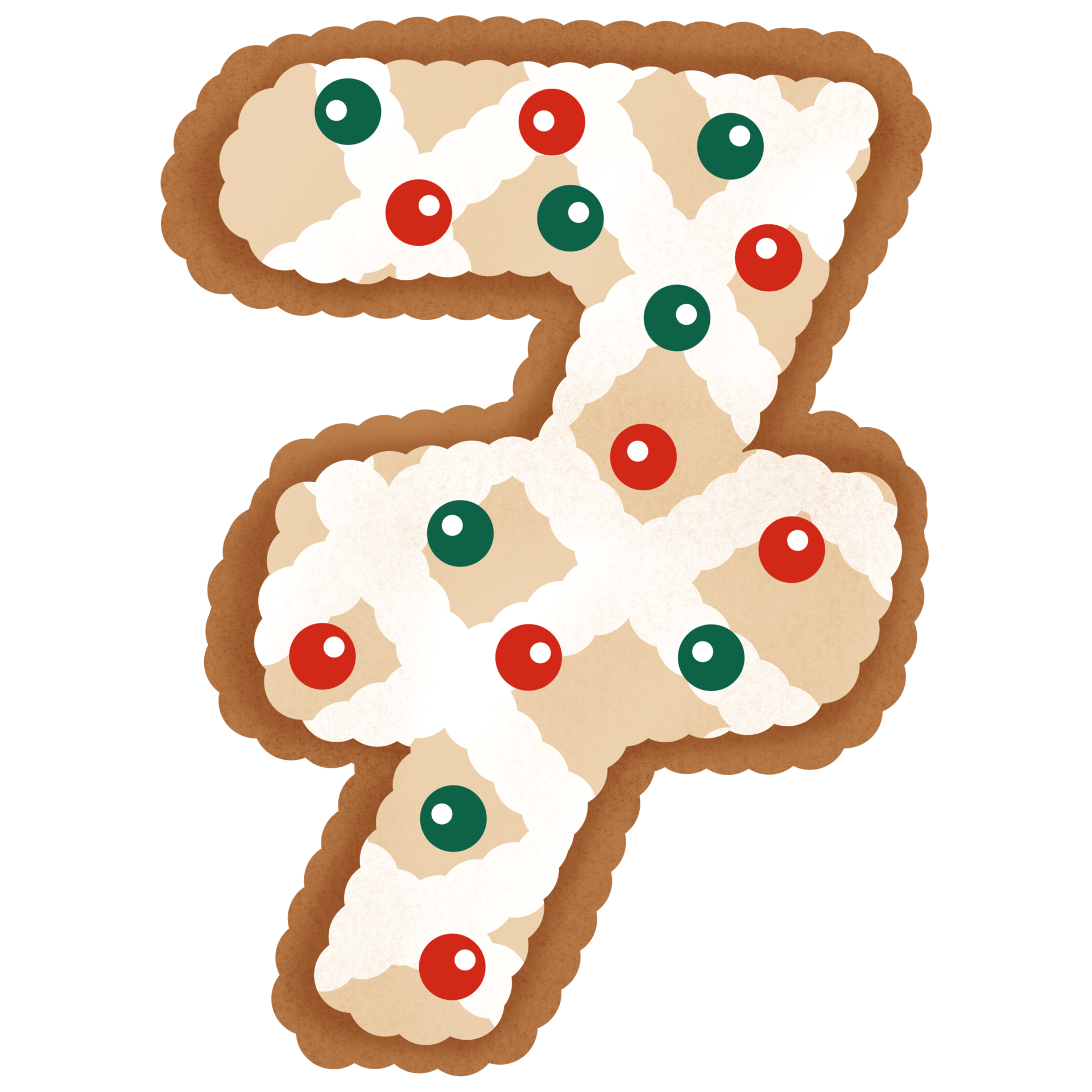 Number in shape of christmas gingerbread 33649131 PNG