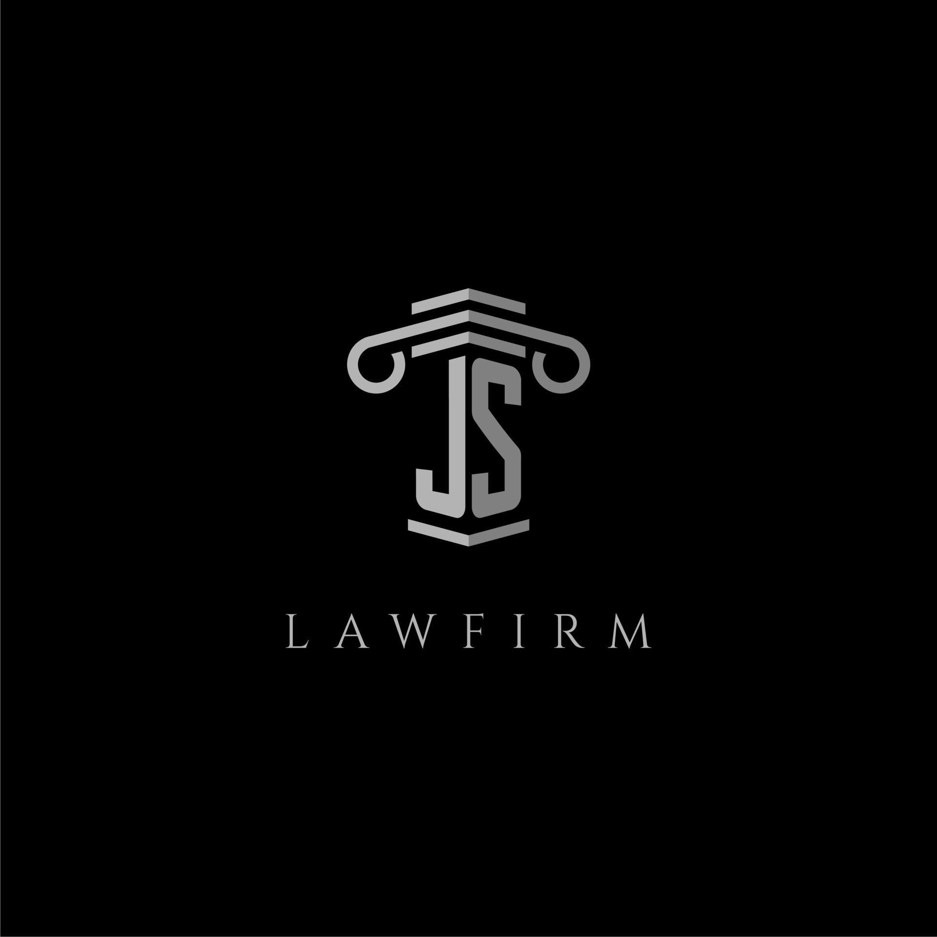 JS initial monogram logo lawfirm with pillar design 33652795 Vector Art ...