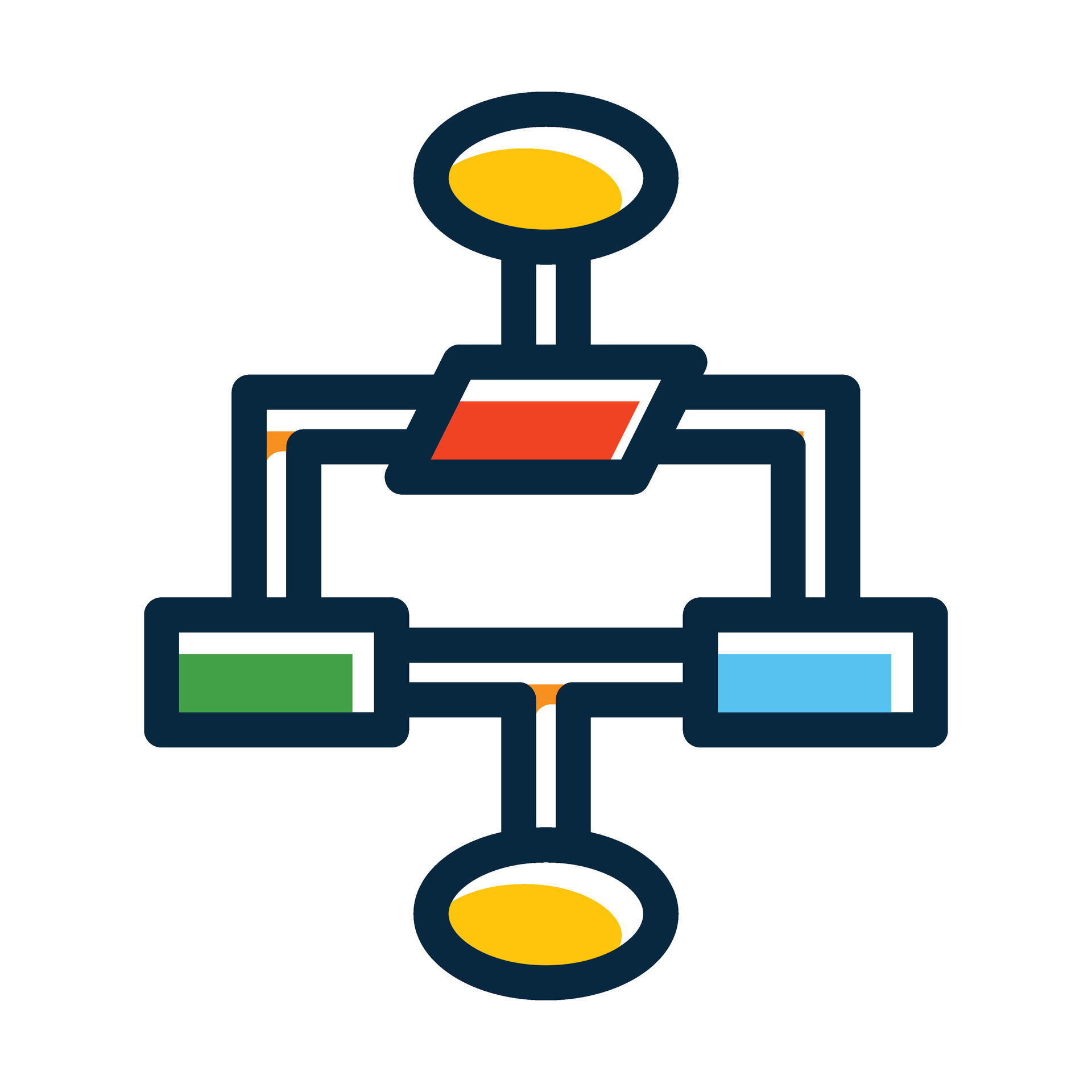 Flowchart Vector Thick Line Filled Dark Colors 33660599 Vector Art At Vecteezy