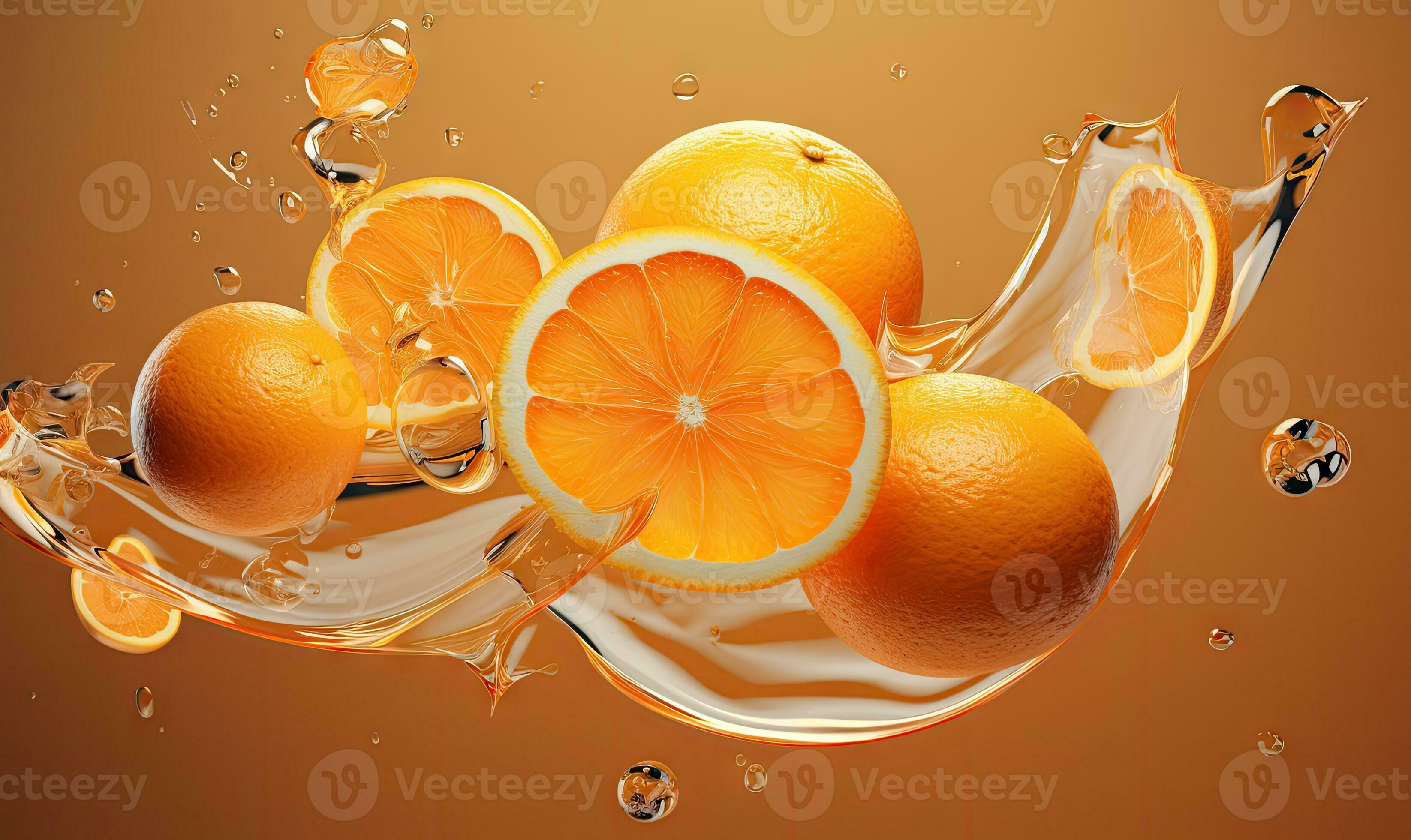 Vibrant oranges submerged in clear water with effervescent bubbles. AI Generative 33712607 Stock ...