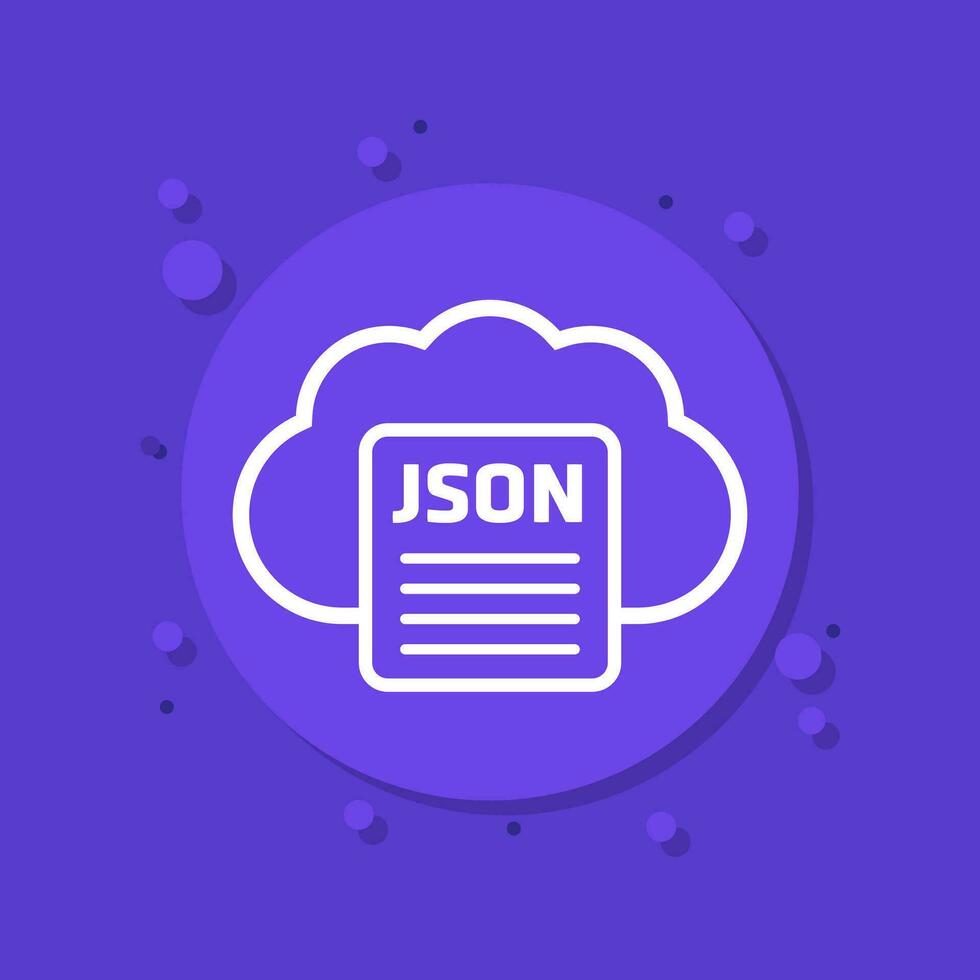 JSON file, document in a cloud vector icon 33712748 Vector Art at Vecteezy