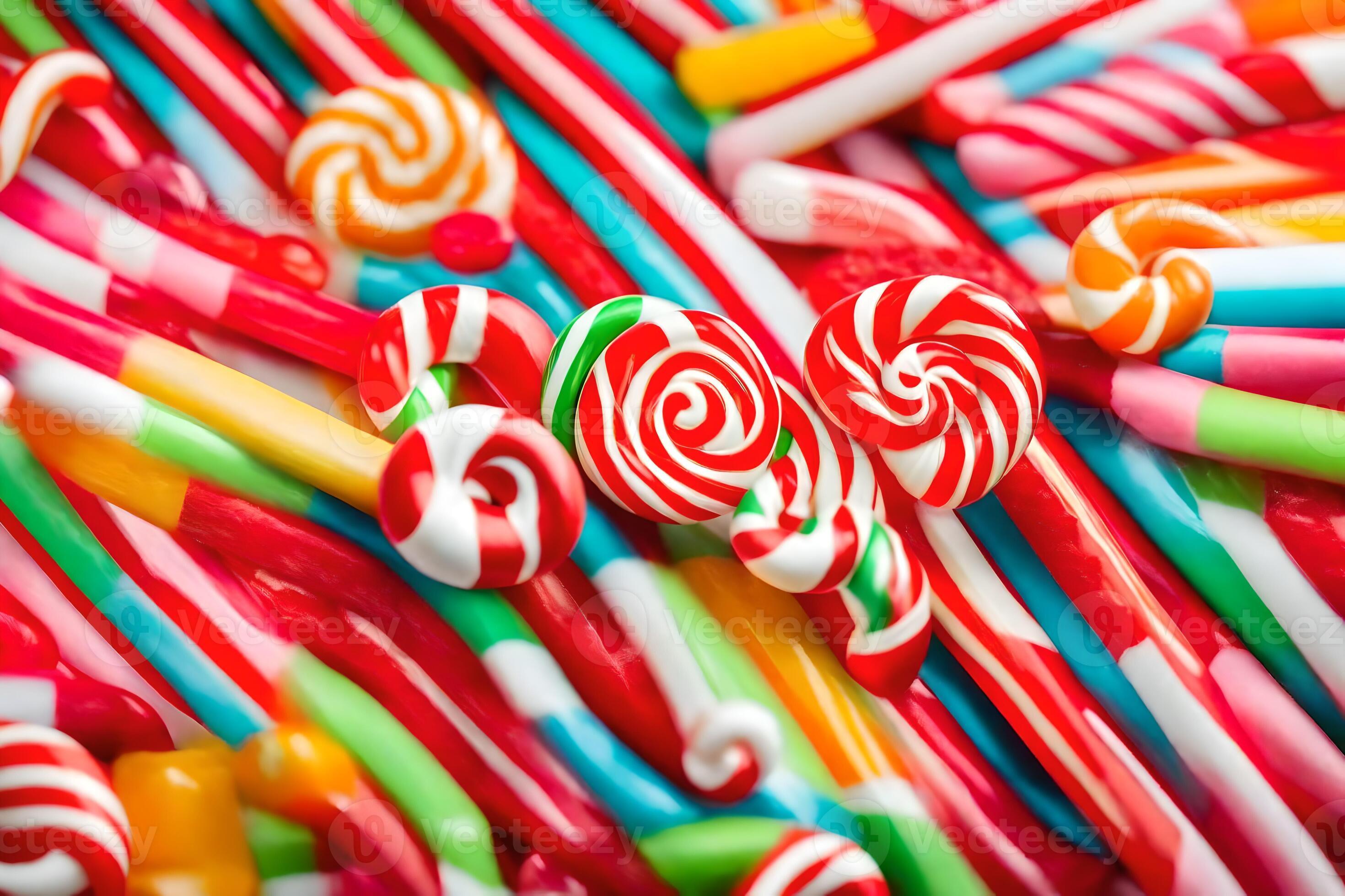 a pile of colorful candy canes. AI-Generated 33786049 Stock Photo at ...