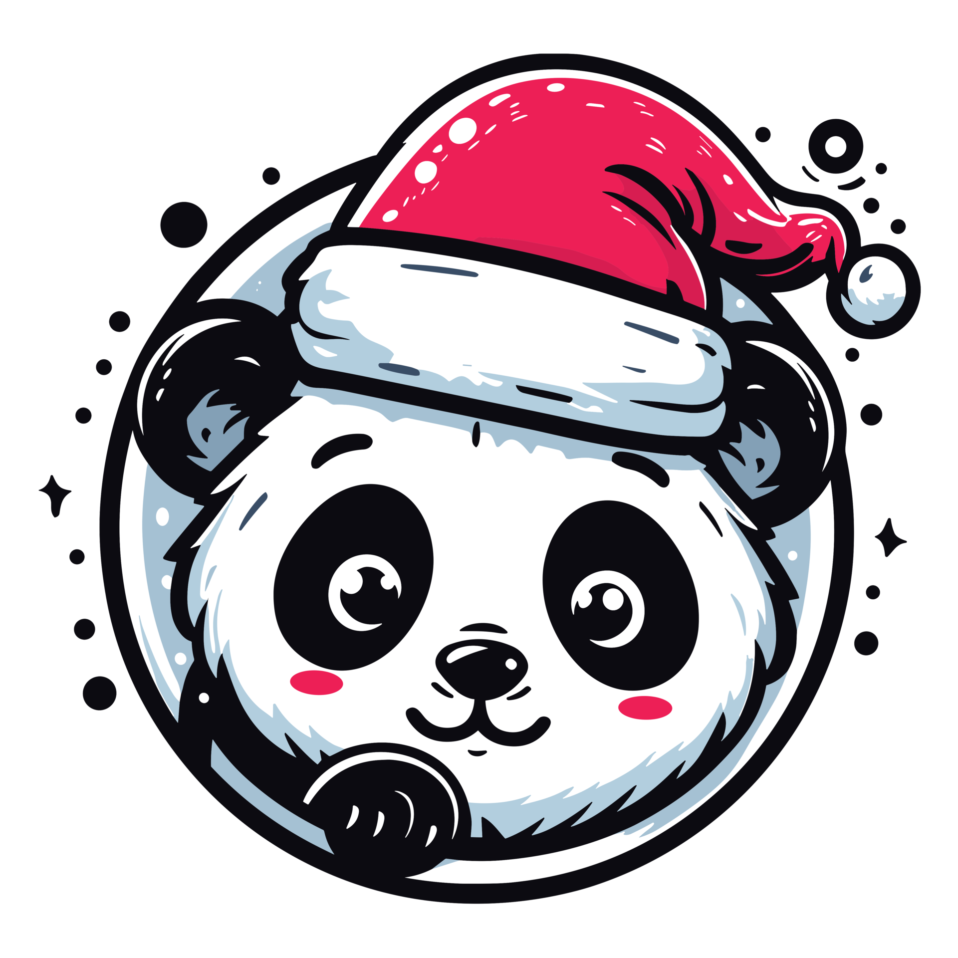 Beautiful Christmas Panda Wearing Santa Hat - Ai Generative 33823877 PNG