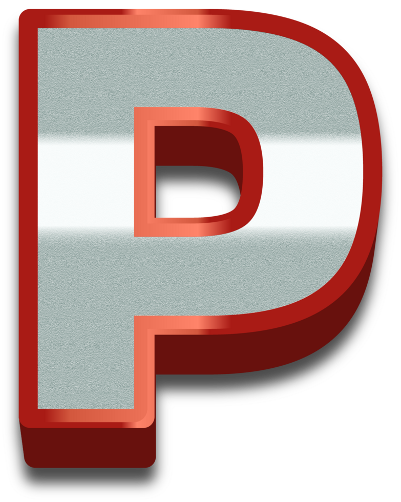 3D Elegant Red Alphabet Letter P 33824189 PNG