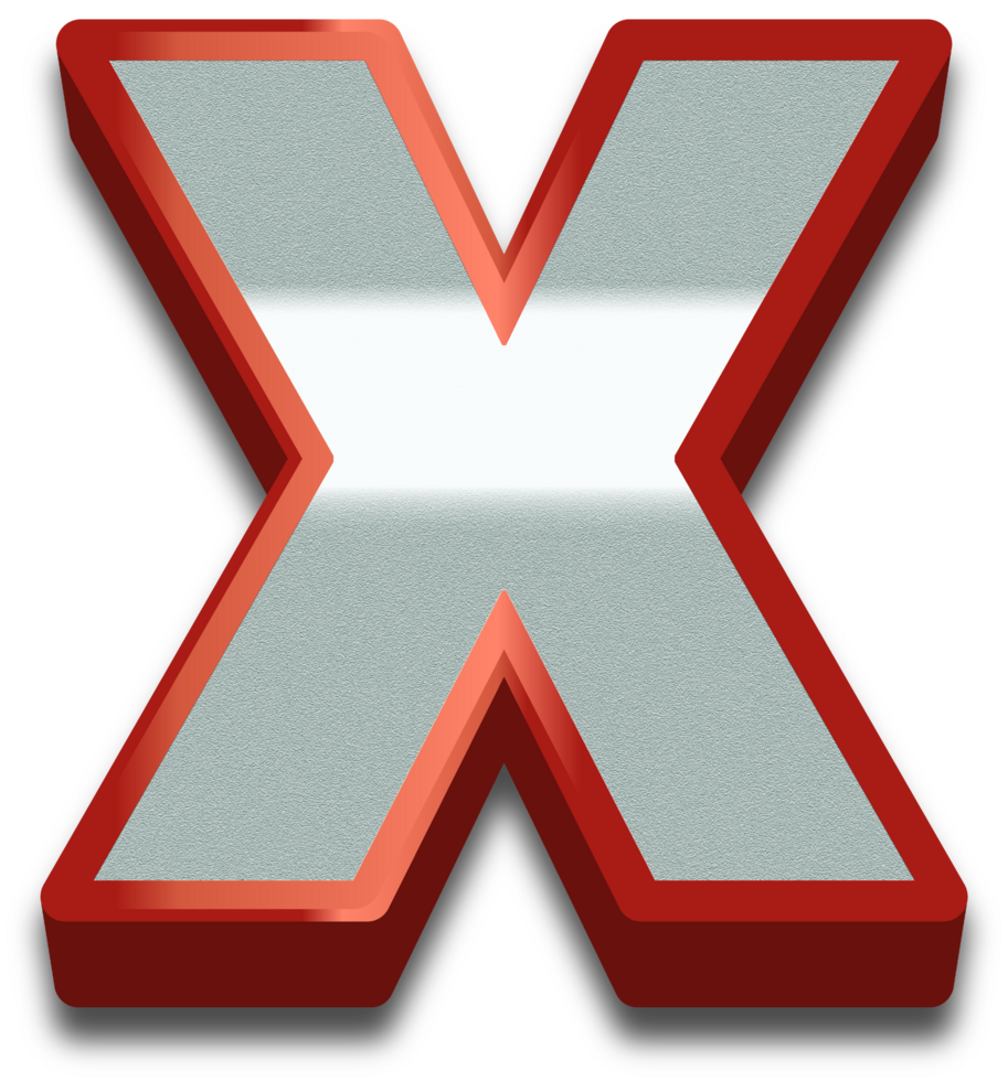 3D Elegant Red Alphabet Letter X 33824212 PNG