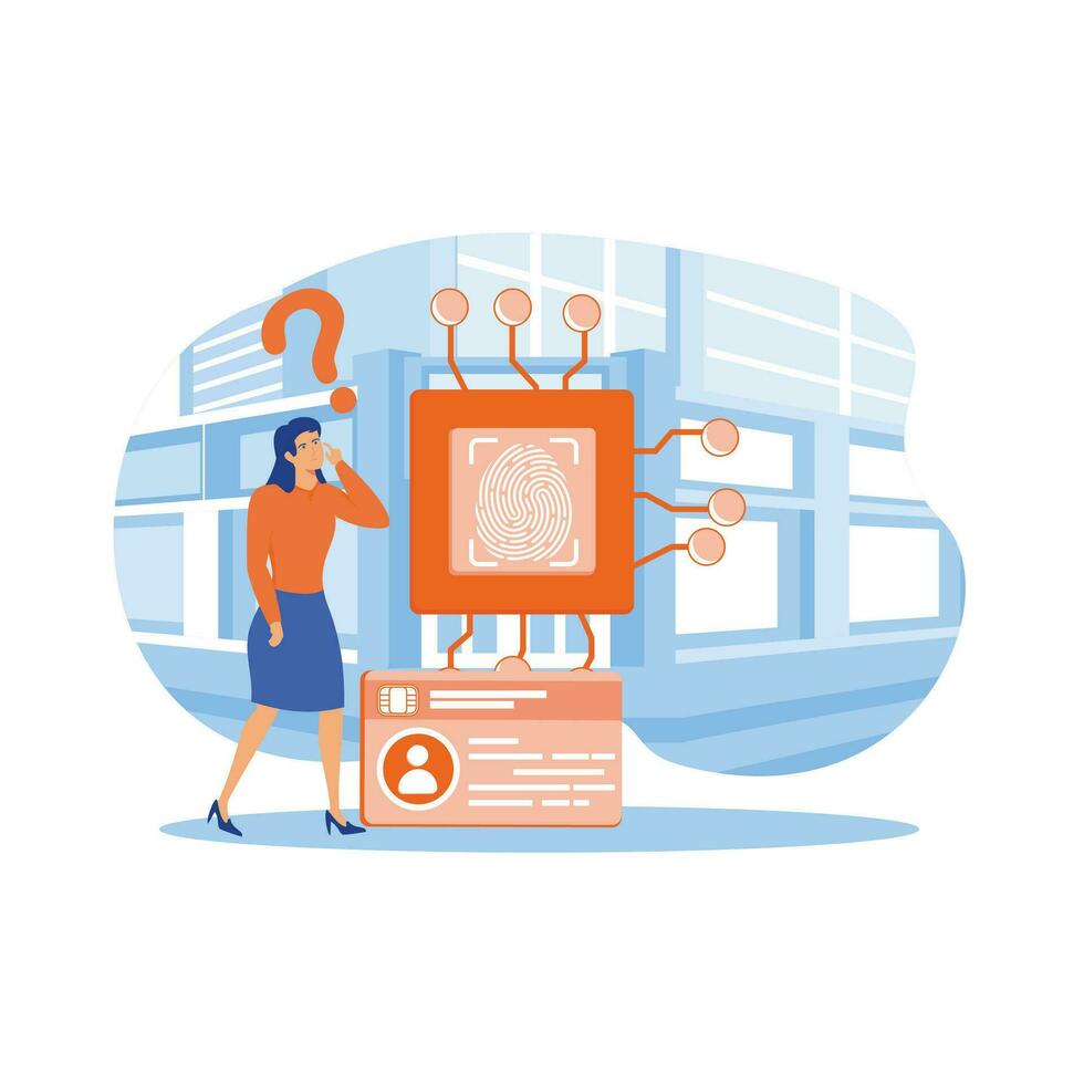 Personal Id And Biometric Access Control Flat Vector Modern Illustration 33836811 Vector Art At