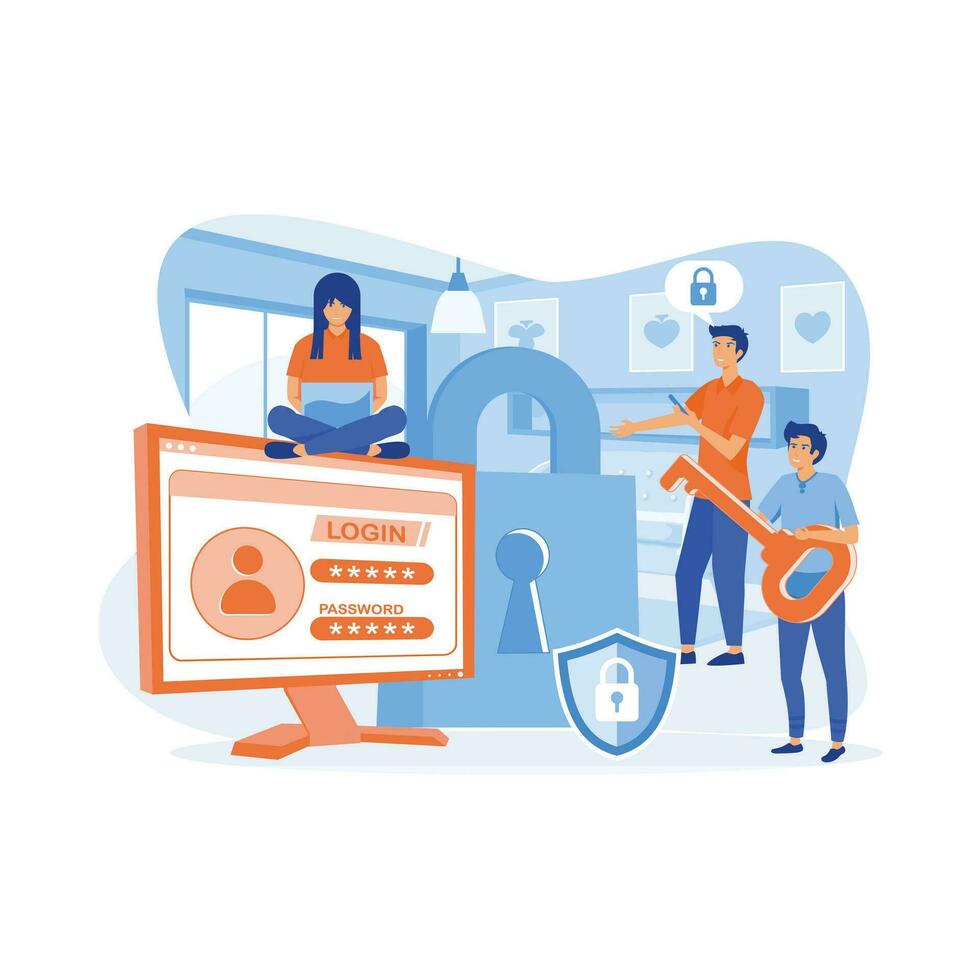 Modern flat design concept of Data Protection for website and mobile ...