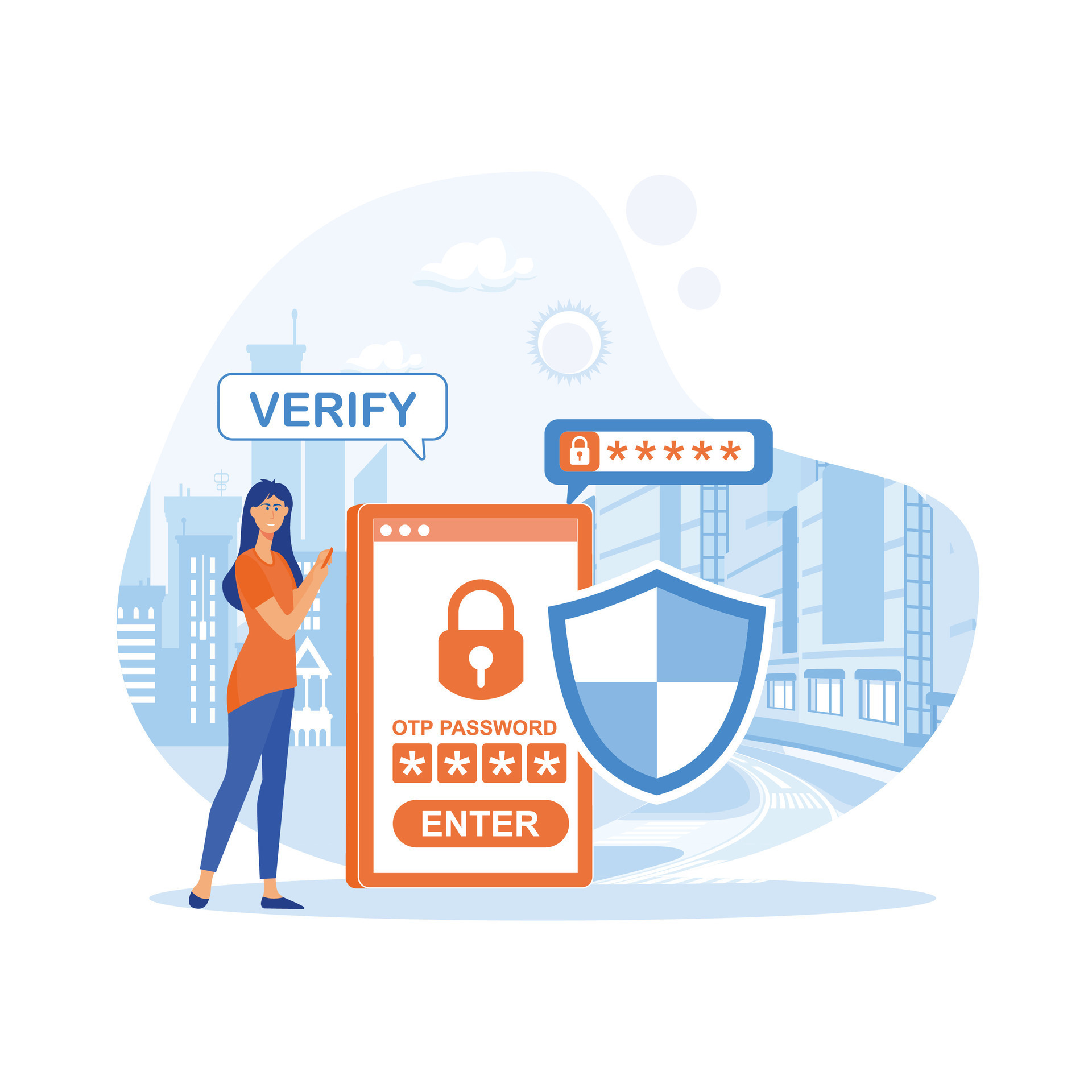 Otp Authentication Secure Verification One Time Password For Secure