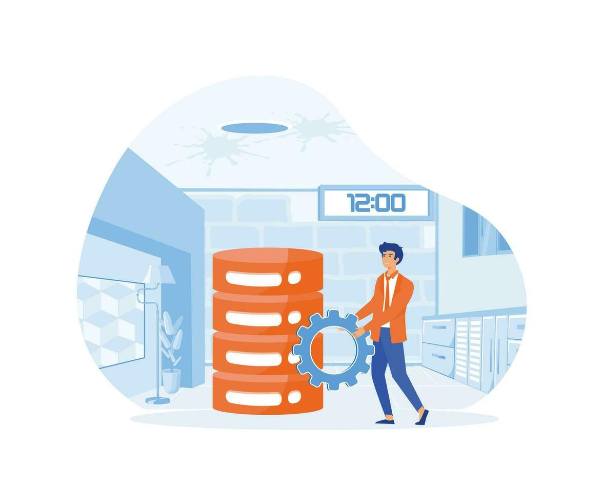 Database Management Abstract Concept Vector Illustration Set Flat