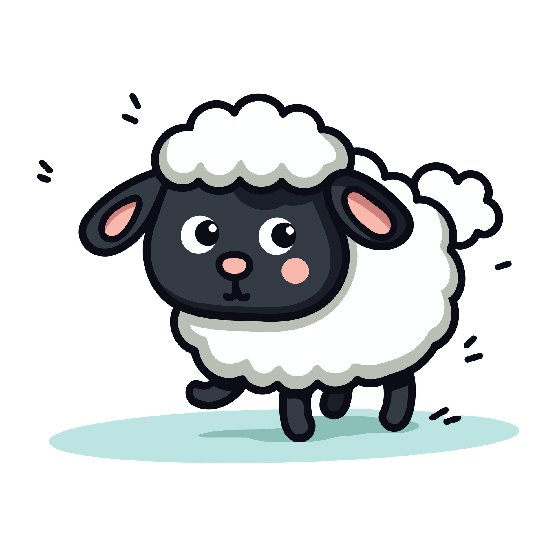 Sheep Cartoon Character Cute Farm Animal Vector Illustration sheep-cartoon-character-cute-farm-animal-vector-illustration