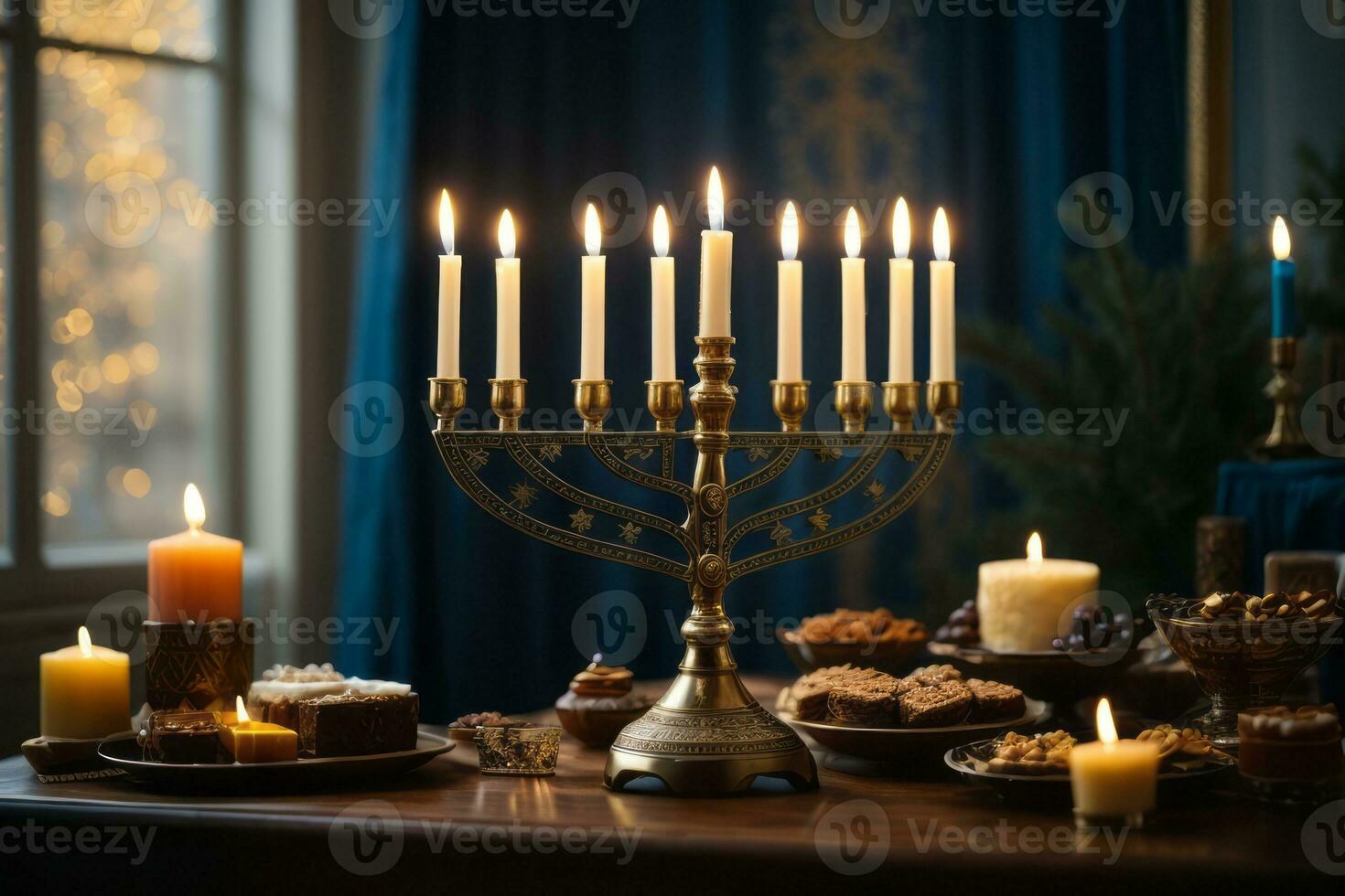 A beautifully arranged image featuring the menorah and the lighting of ...